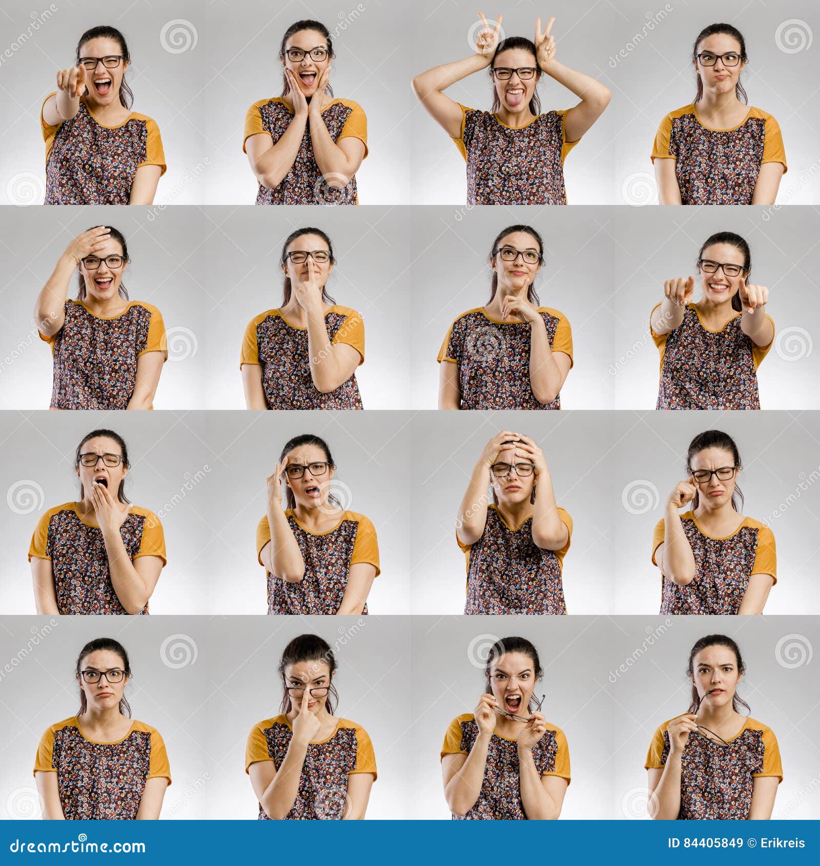 Female Multiple Portraits stock image. Image of anxiety - 84405849