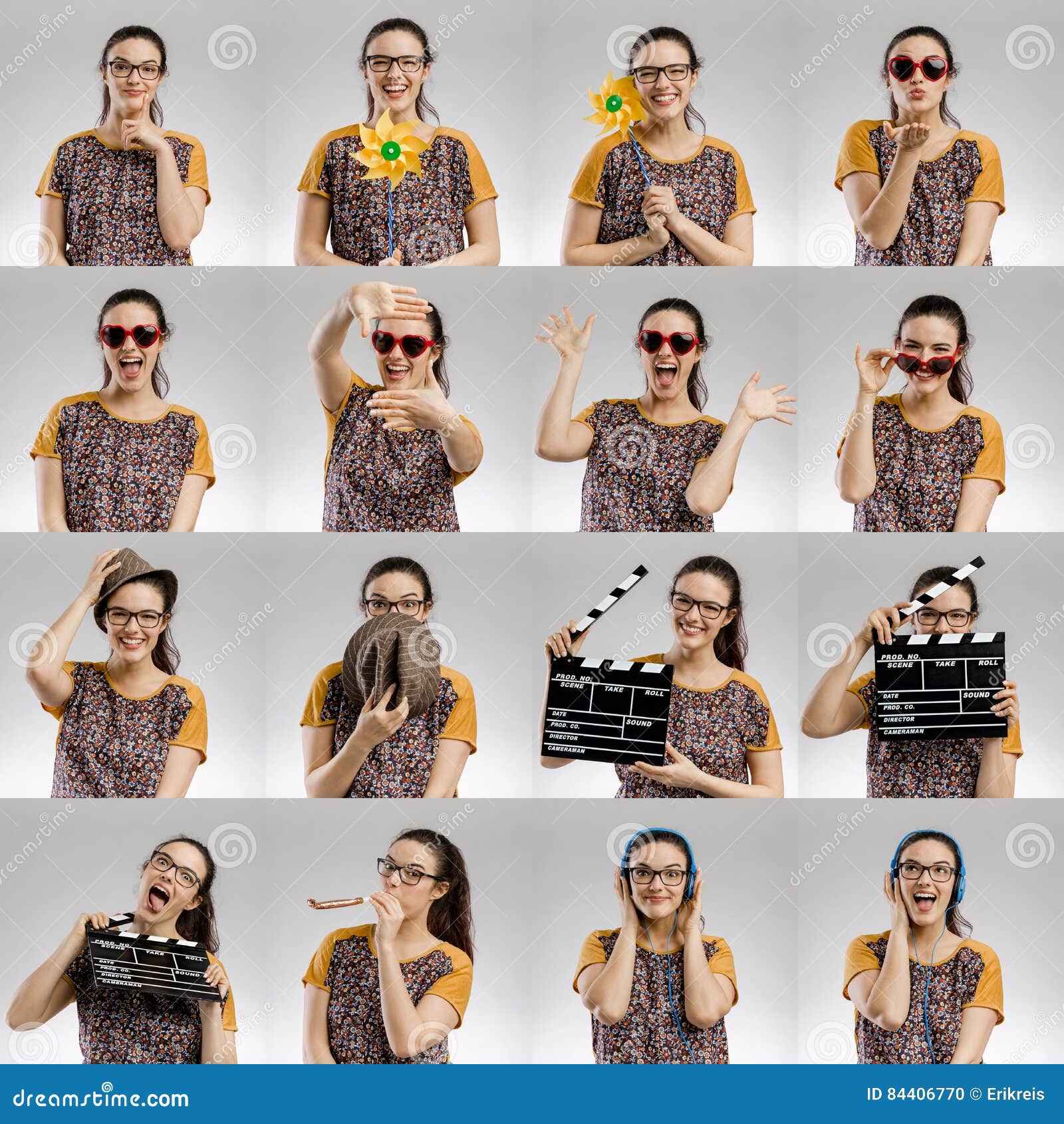 Female Multiple Portraits stock photo. Image of bored - 84406770