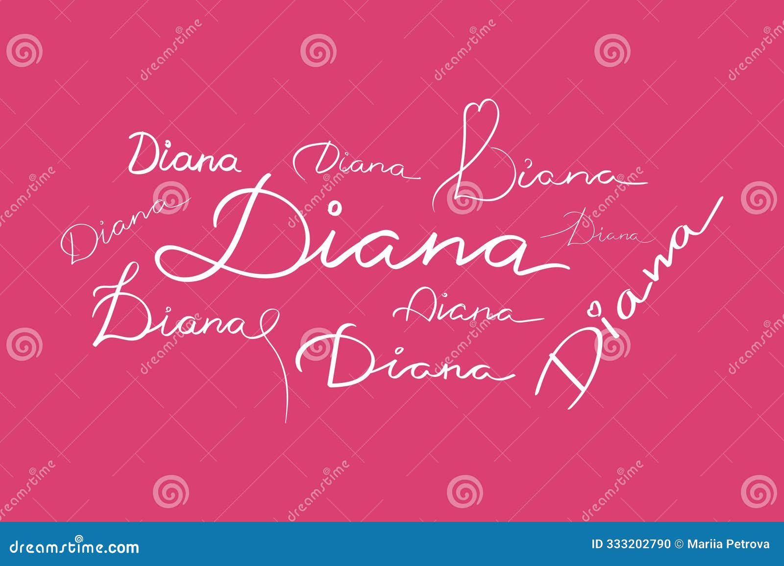 Female Name Diana Written in Different Scripts. Girls Name Diana ...