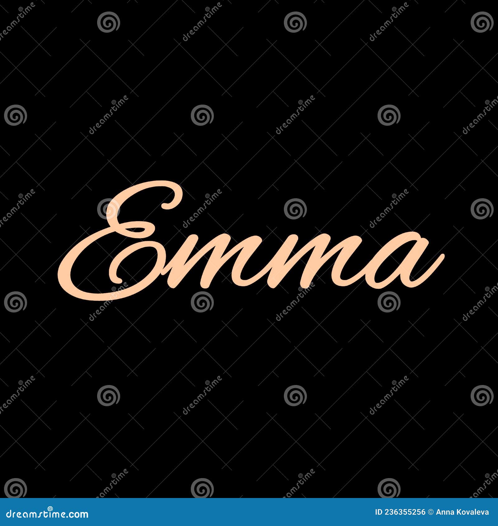 The Female Name is Emma. Background with the Female Name Emma. a ...