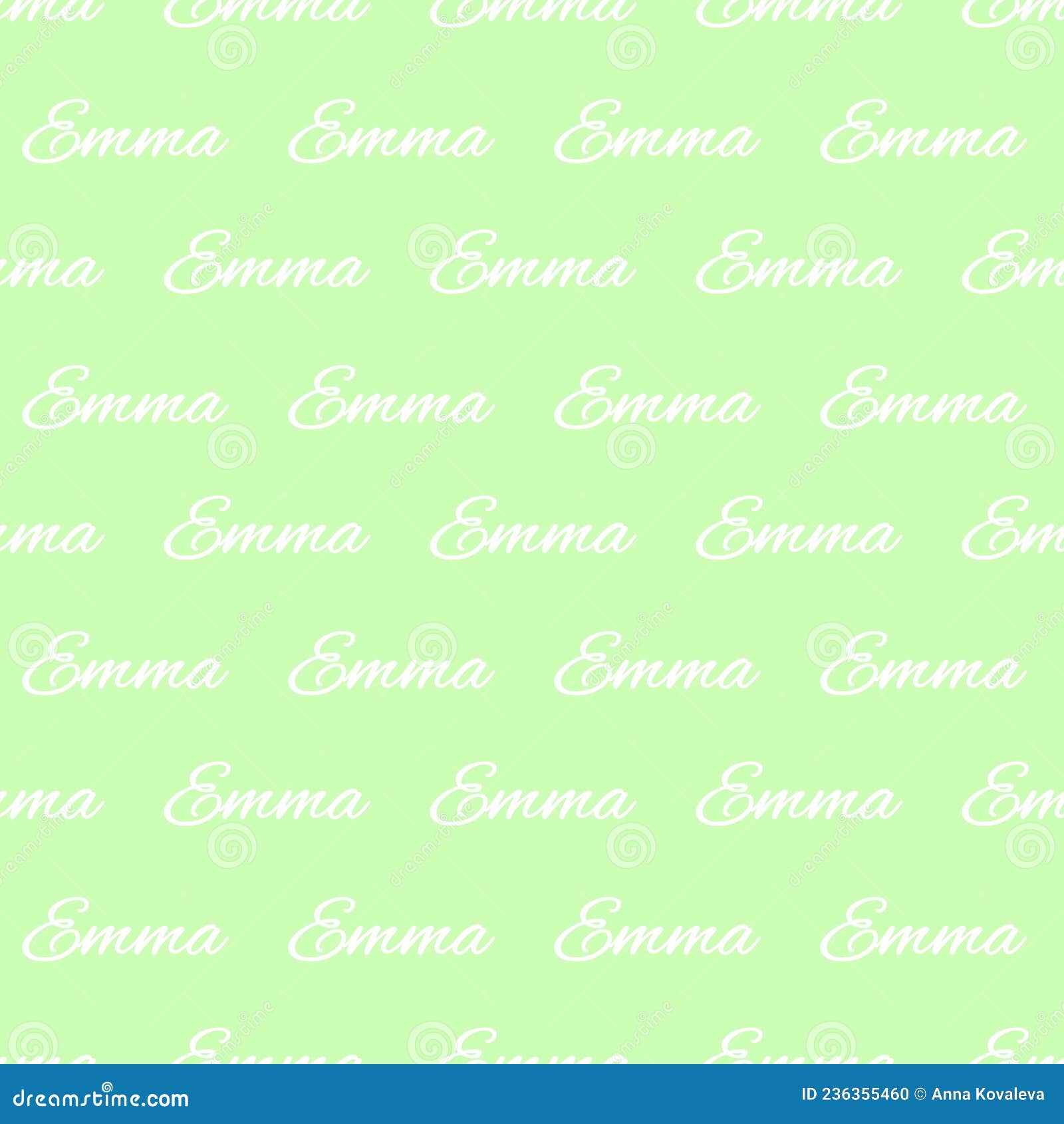 The Female Name is Emma. Background with the Female Name Emma. Seamless ...