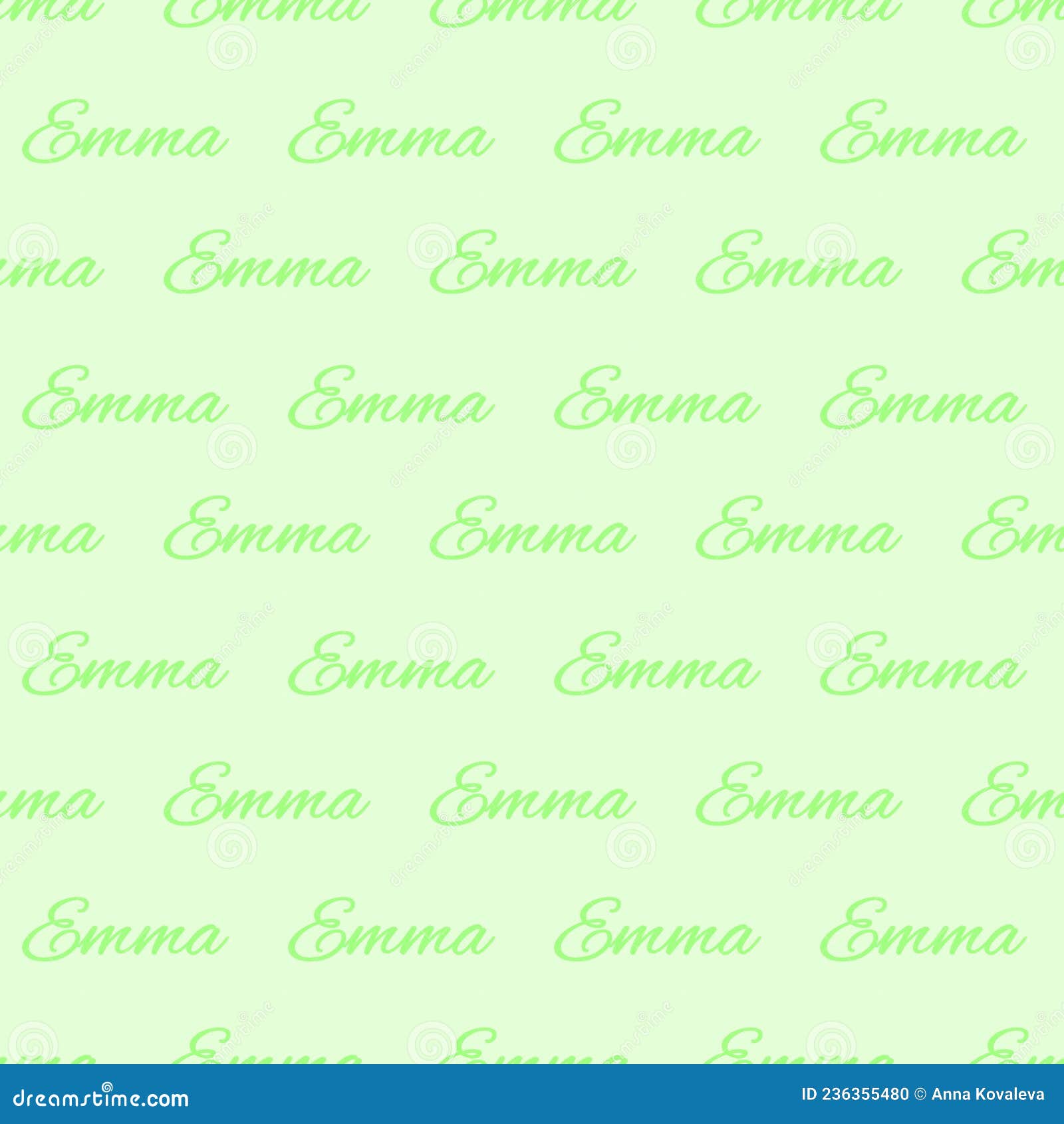 The Female Name is Emma. Background with the Female Name Emma. Seamless ...