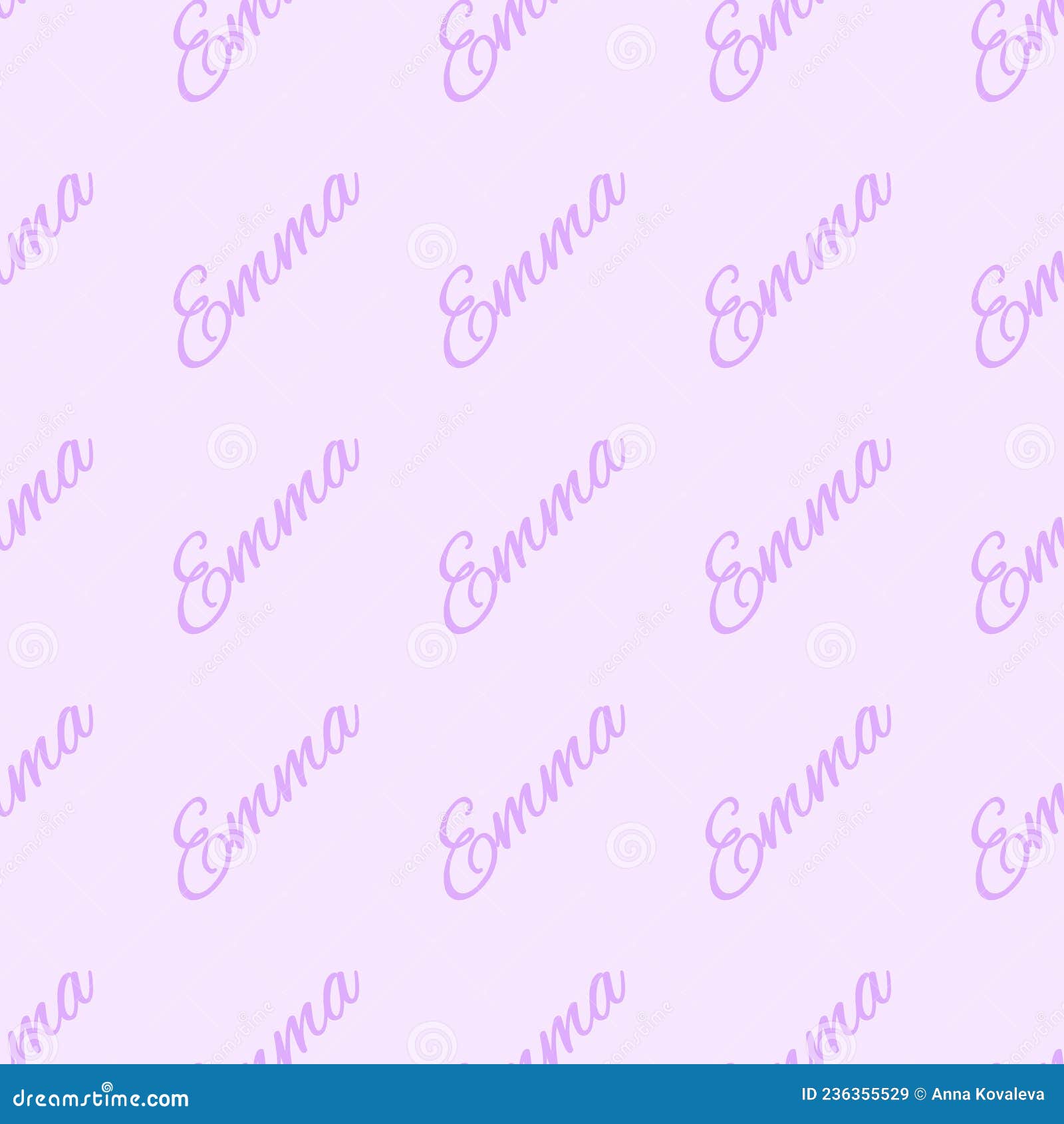 The Female Name is Emma. Background with the Female Name Emma. Seamless ...