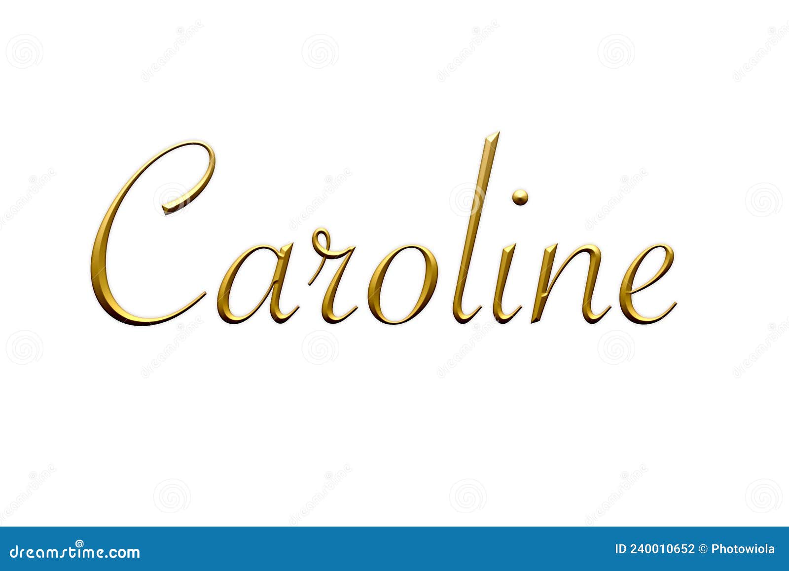 Caroline Female Name Gold 3d Icon On White Background Decorative