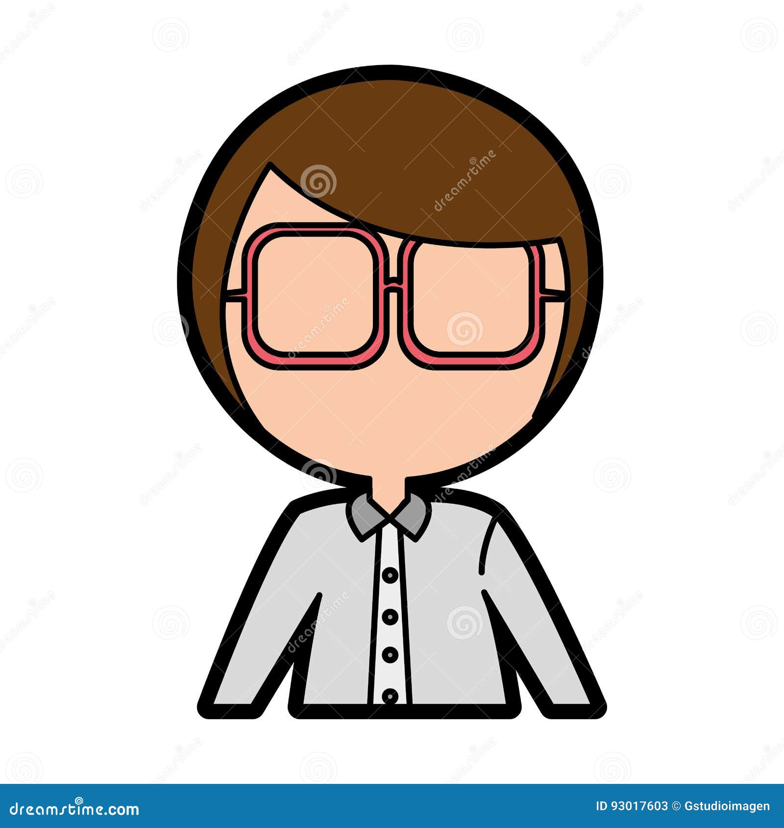 Female Nerd Avatar Character Stock Vector - Illustration of isolated ...