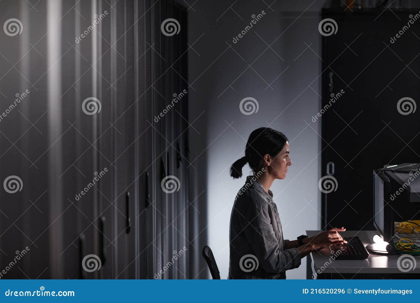 Female Network Engineer Side View Stock Photo - Image of engineer ...