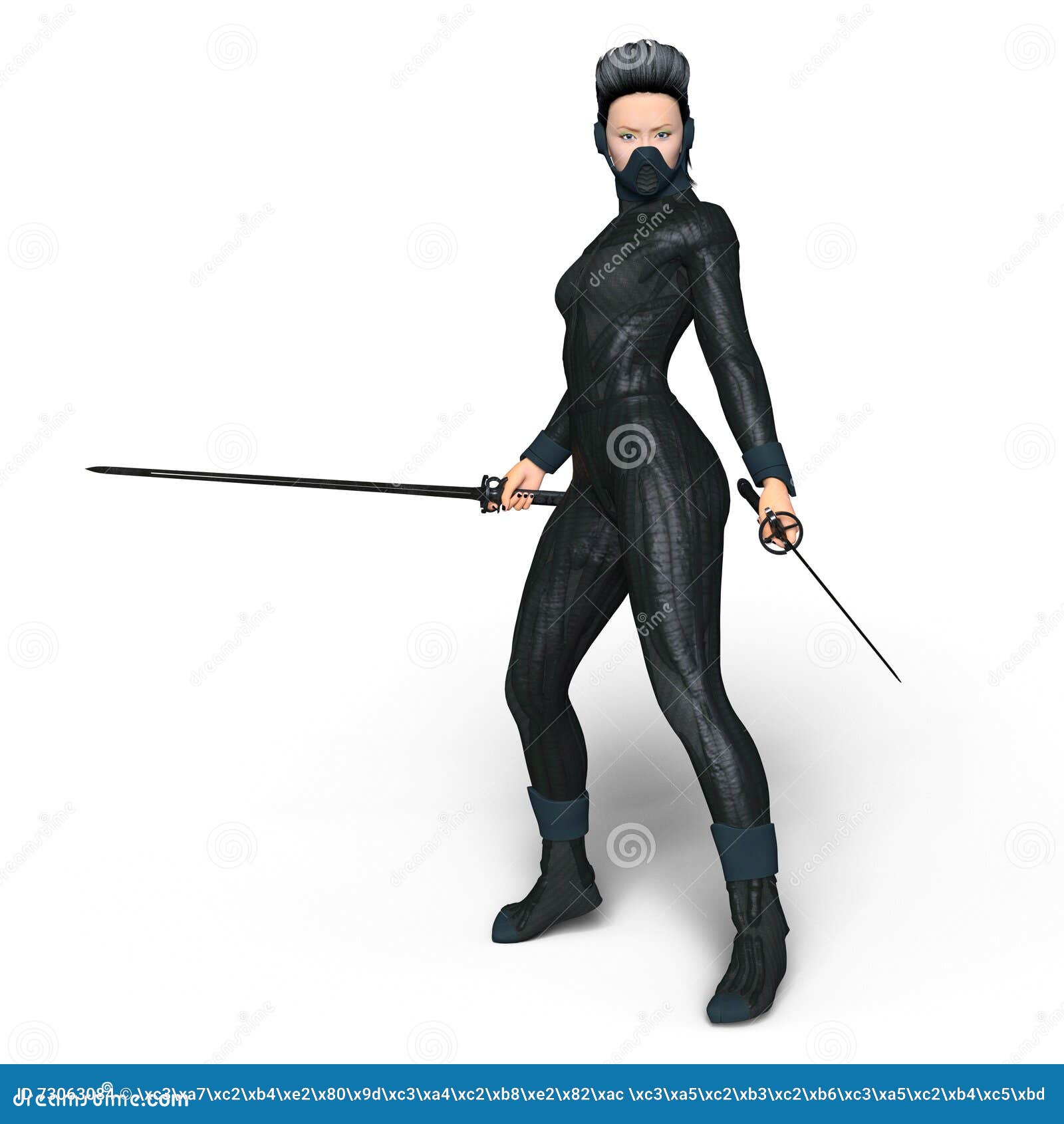Female ninja stock illustration. Illustration of dress - 73063084