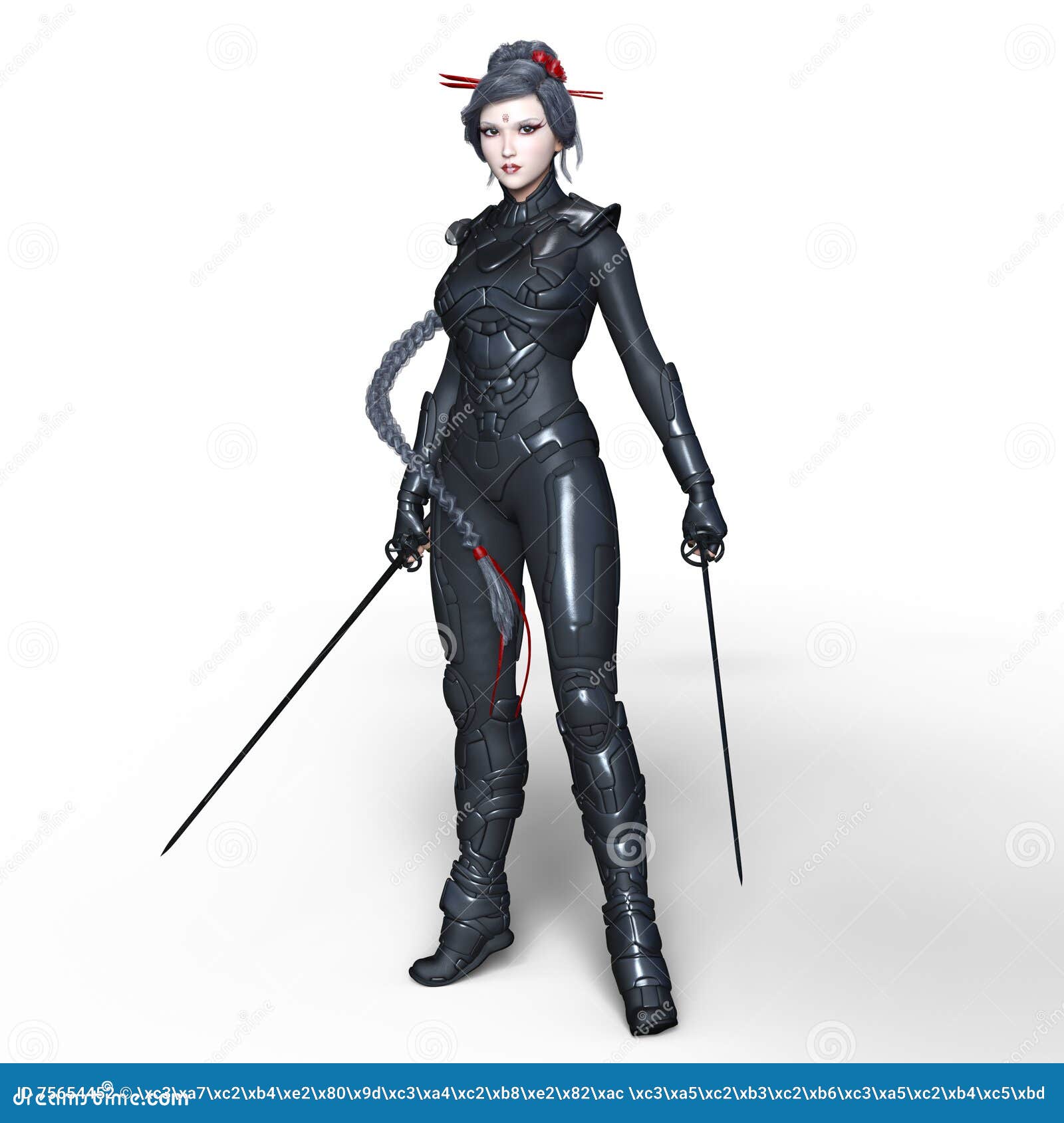 Female ninja stock illustration. Illustration of costume - 75654452