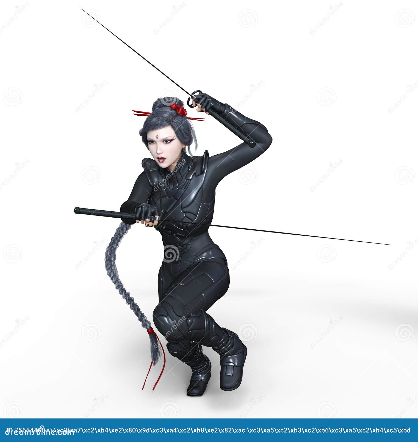 Female ninja stock photo. Image of action, background - 75654460