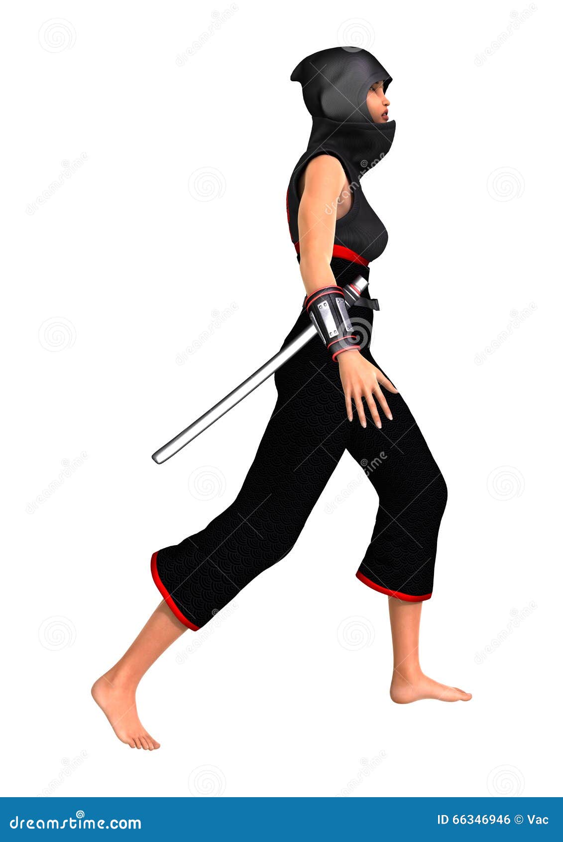 White Anime Ninja Girl