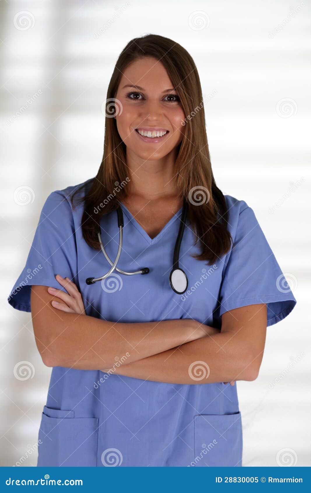 Female Nurse stock image. Image of working, scrubs, stethoscope - 28830005