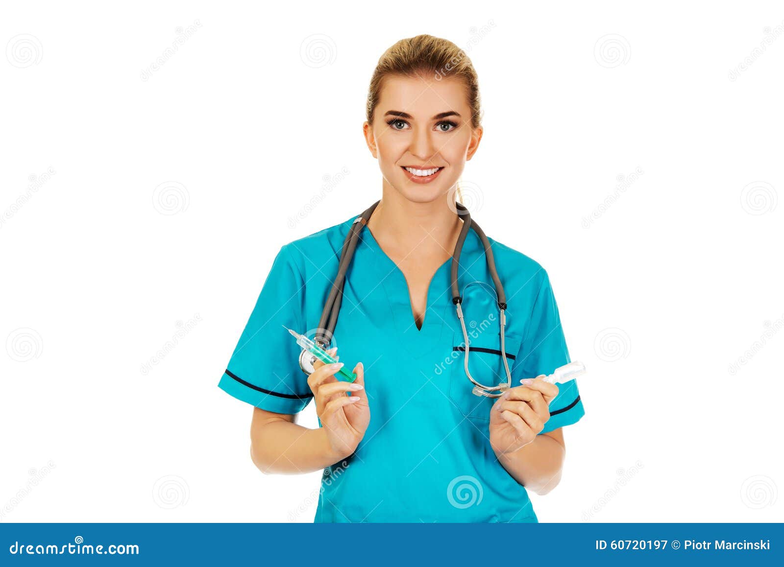 Female Nurse or Doctor Preparing an Injection Stock Image - Image of ...