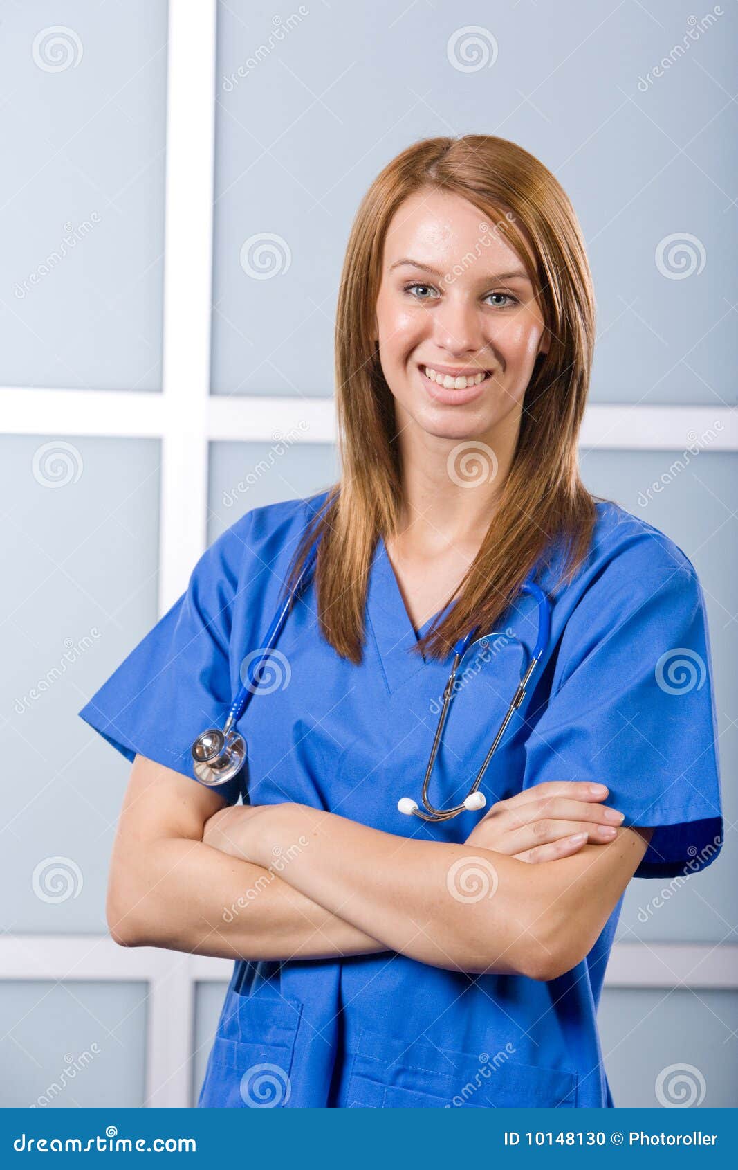 Female Nurse Isolated on White Stock Photo - Image of beautiful, head ...