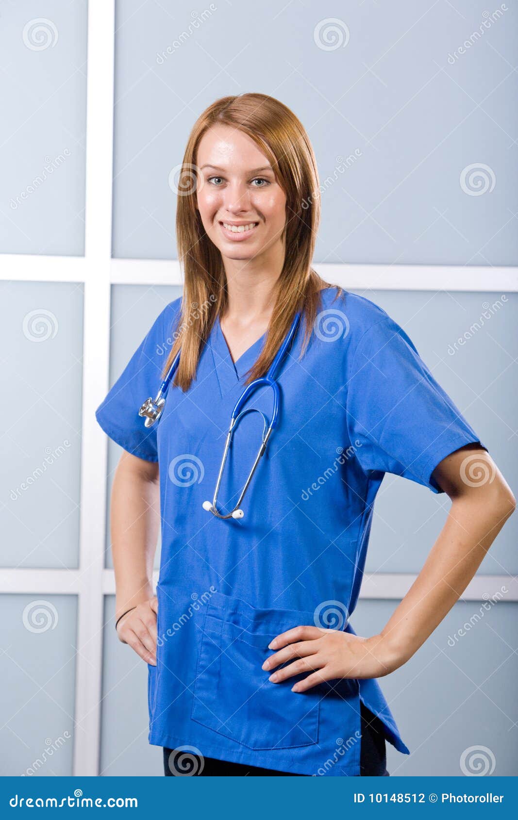 Female Nurse Isolated on White Stock Photo - Image of health, happiness ...
