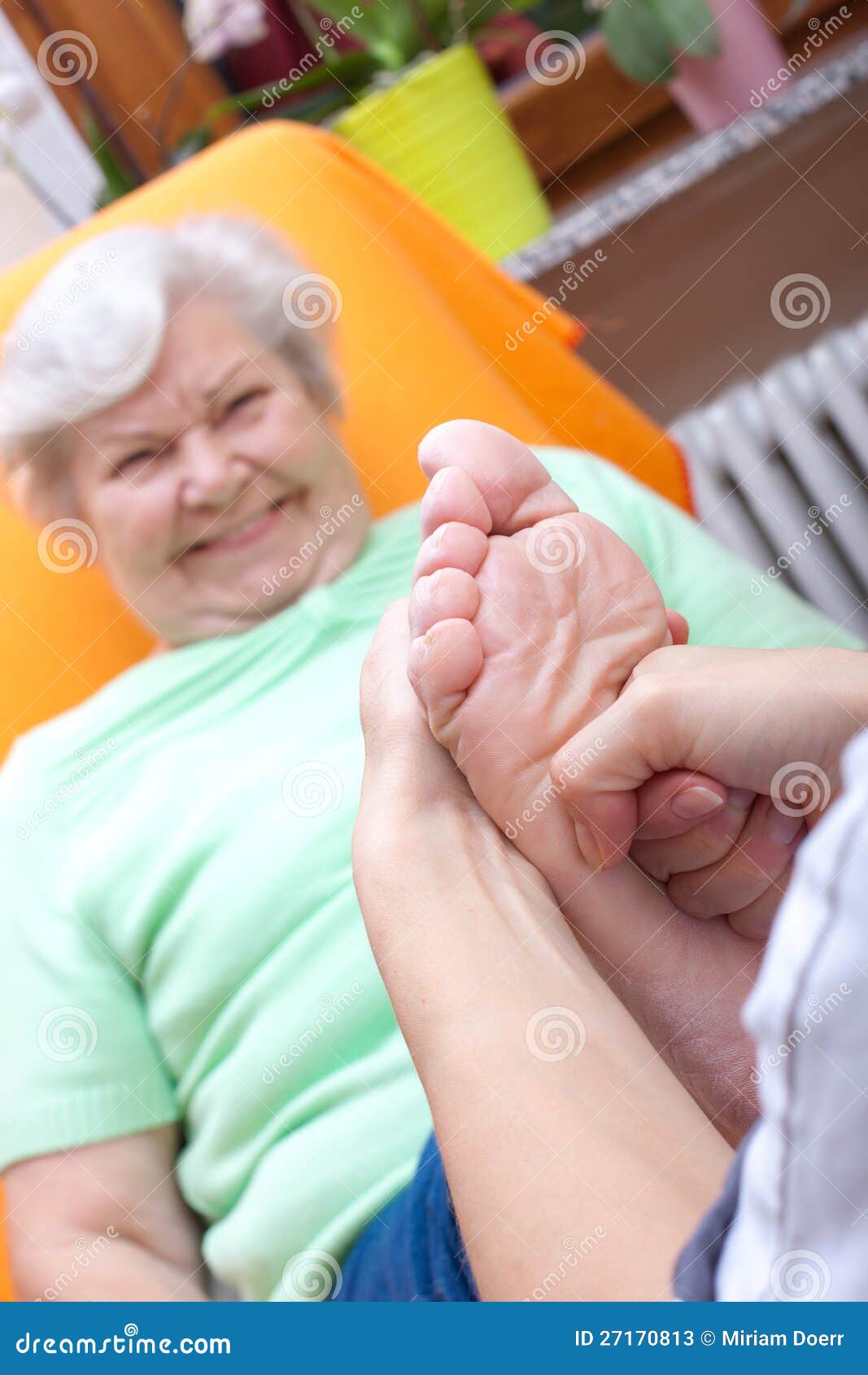 Female Nurse Massaging Foot Of A Patient Stock Image Image Of Medical