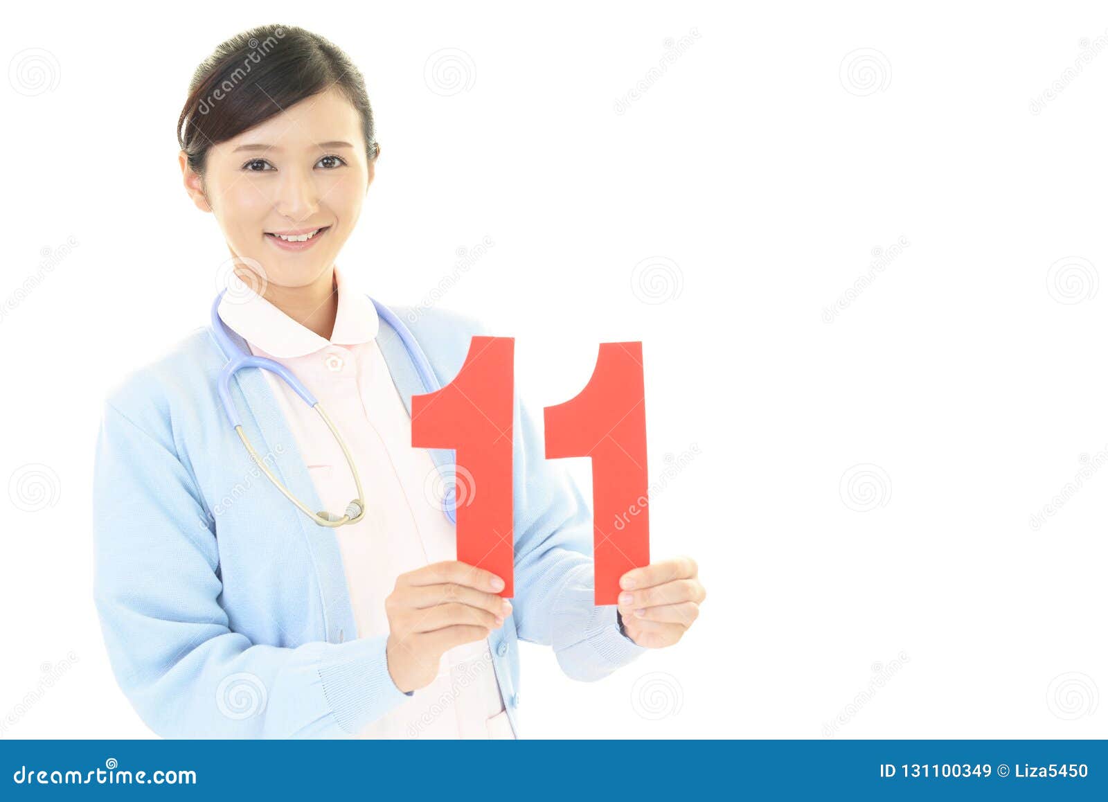 Female nurse with a number stock image. Image of mark - 131100349