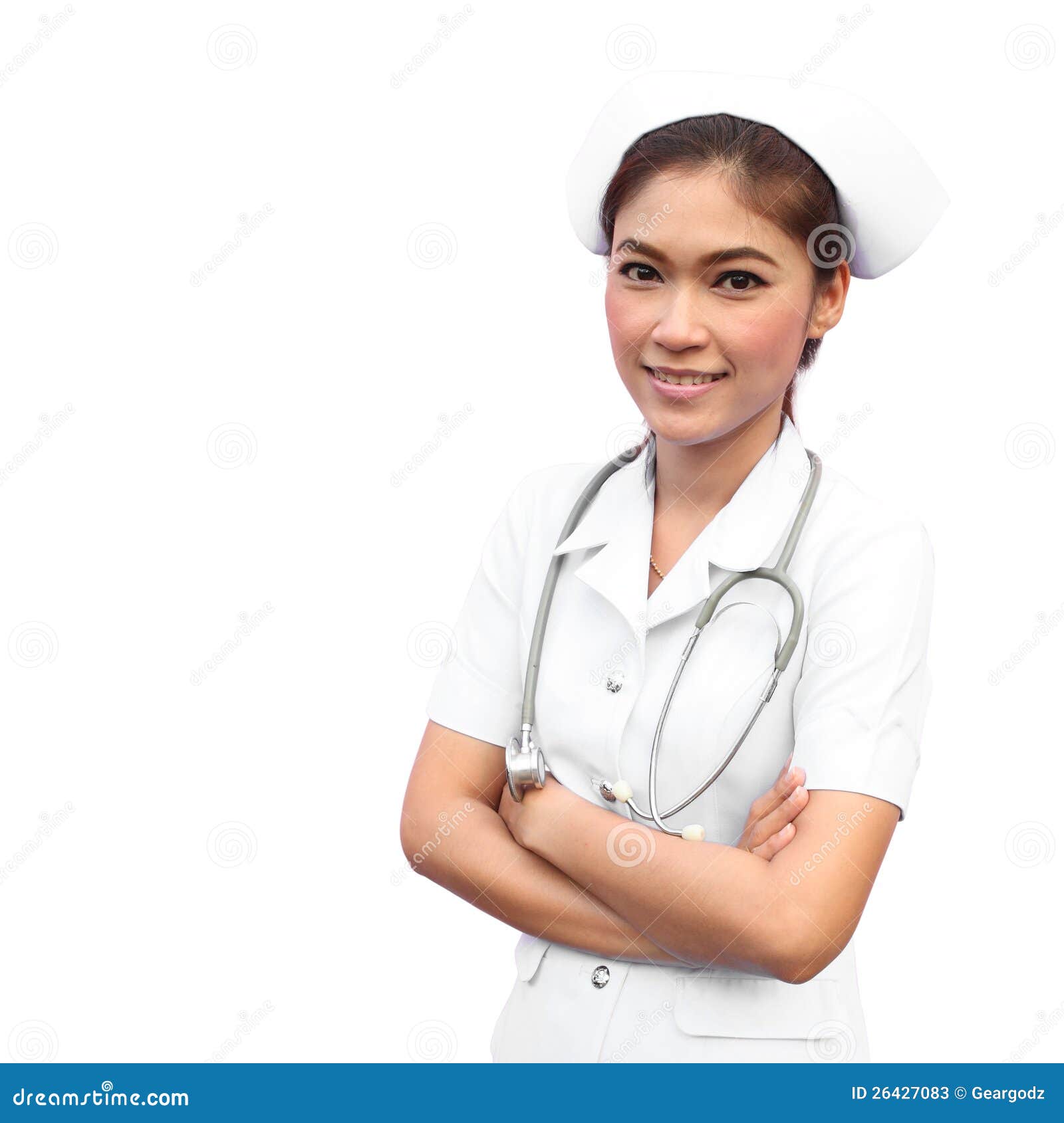 Female nurse standing stock image. Image of hospital - 26427083