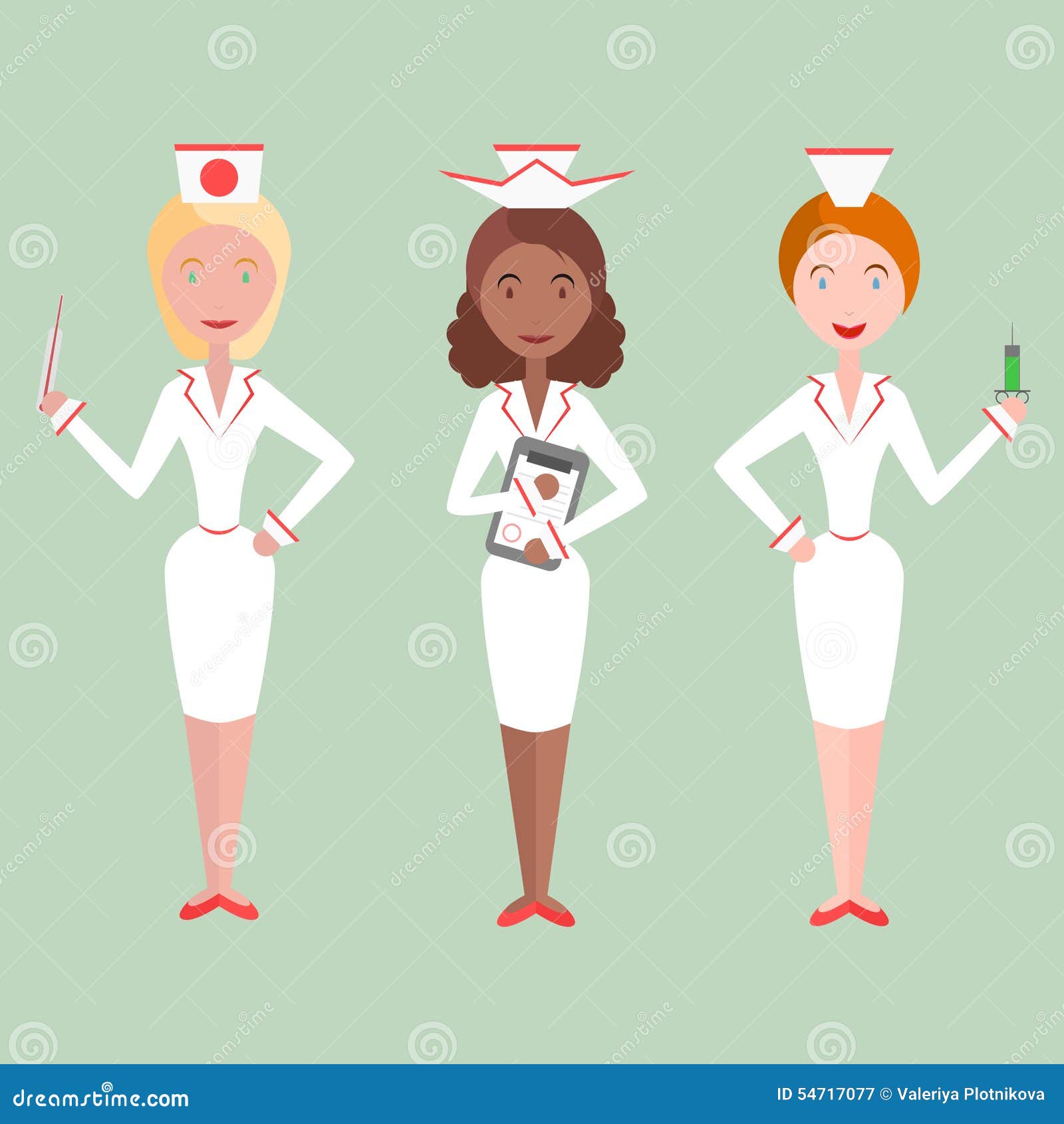 Female nurse stock vector. Illustration of american, holding - 54717077