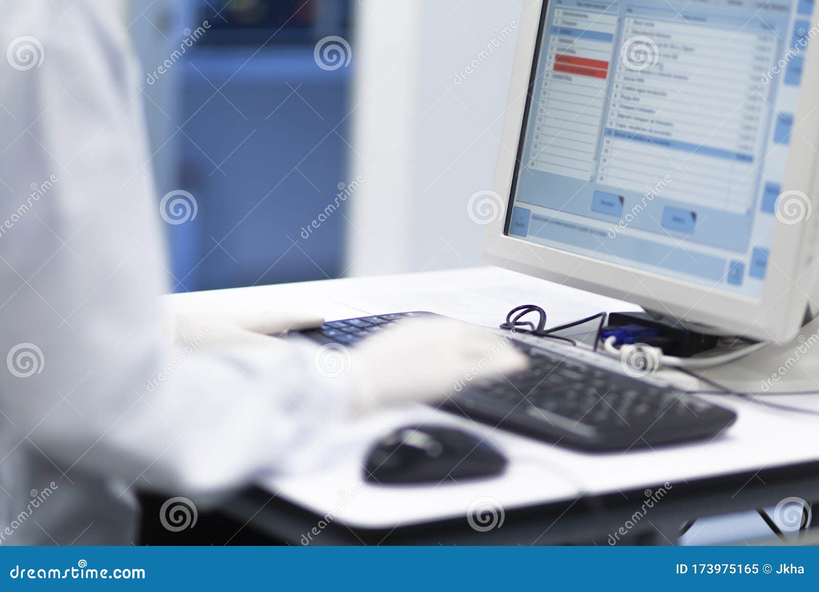 Female Nurse Working on Laptop Computer Stock Image - Image of beauty ...