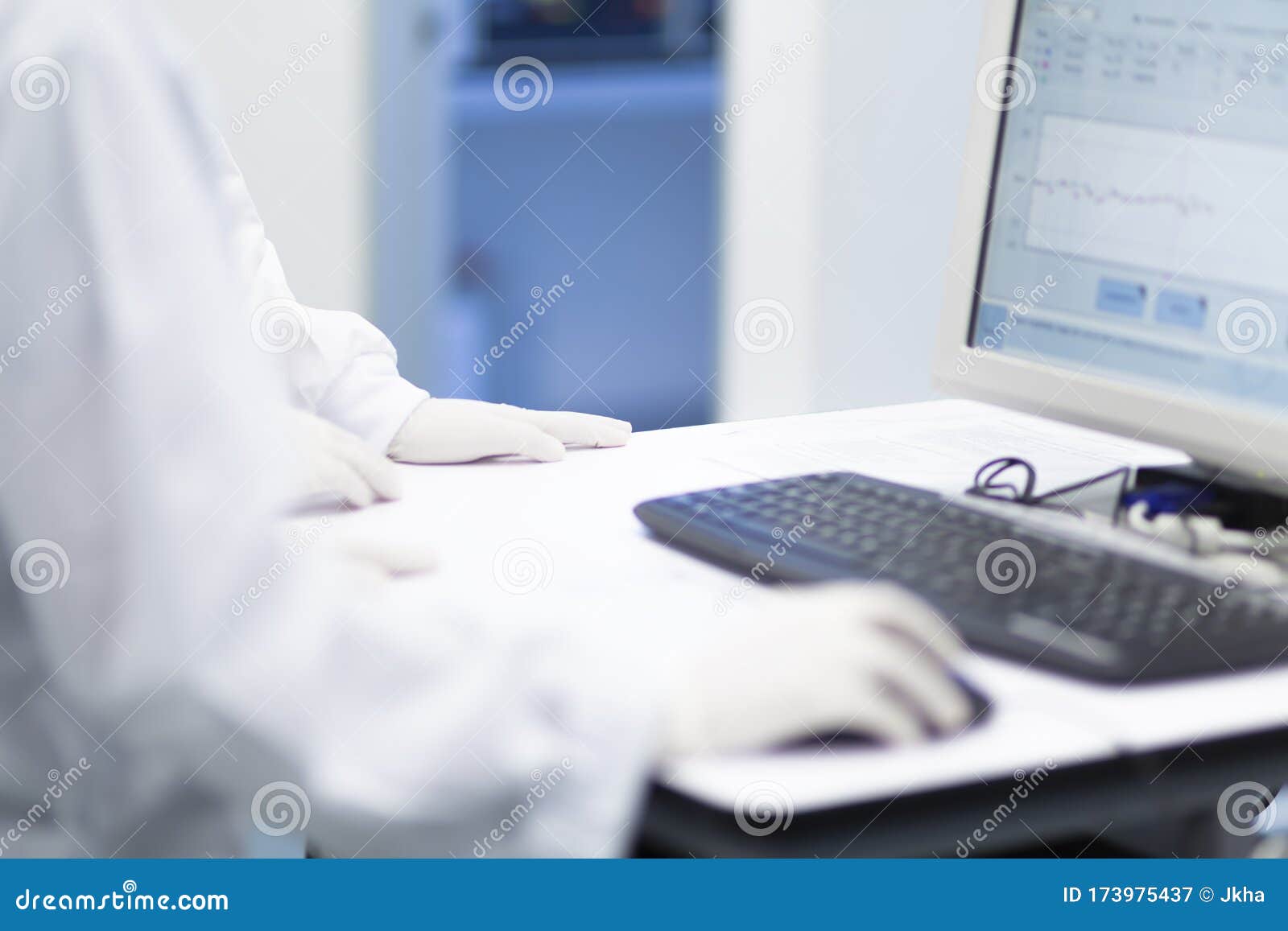 Female Nurse Working on Laptop Computer Stock Image - Image of laptop ...