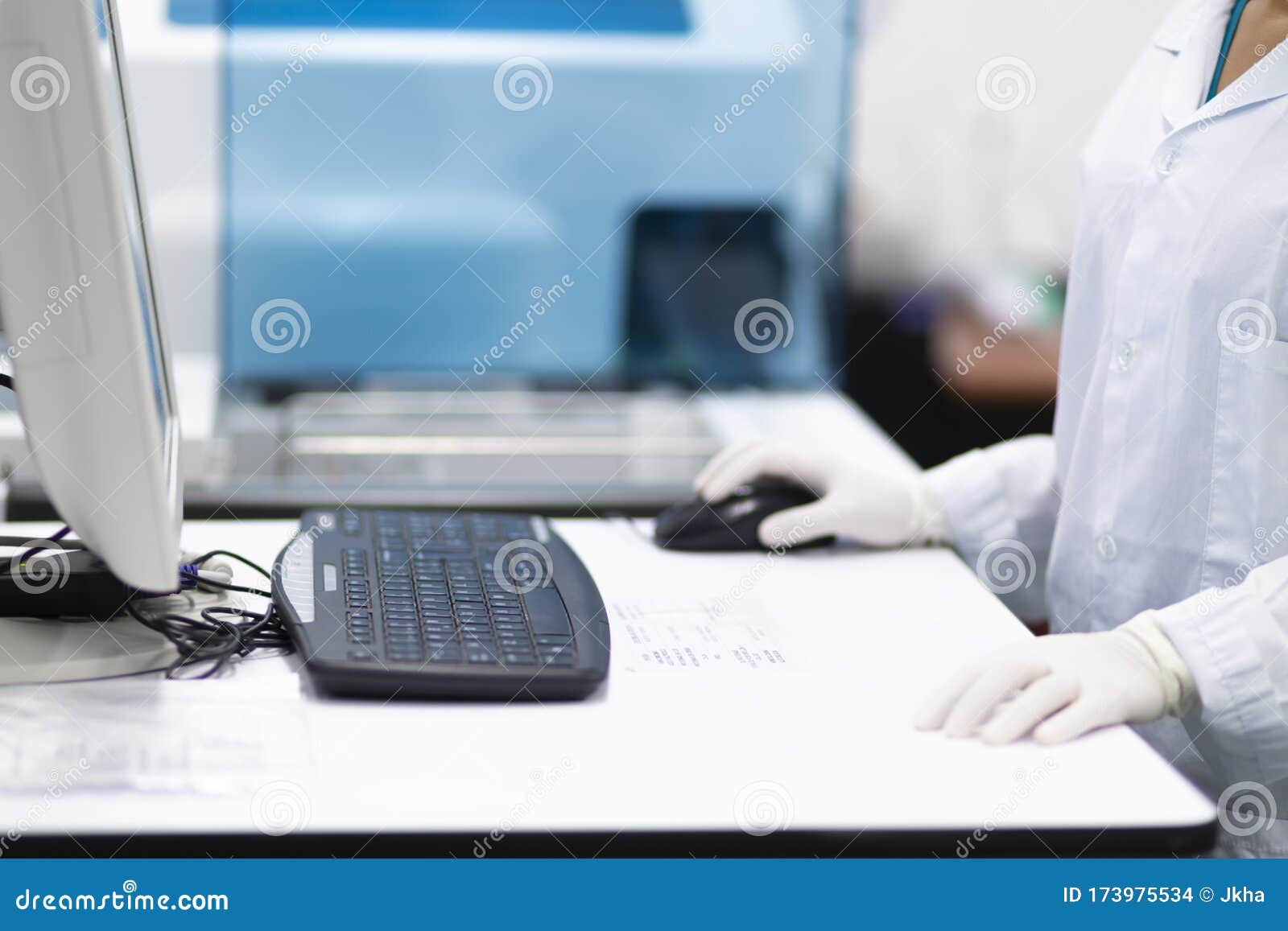 Female Nurse Working on Laptop Computer Stock Photo - Image of illness ...