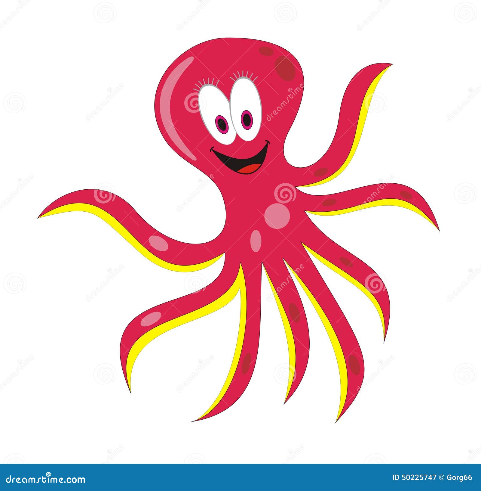The Female Octopus Is Serving The Cooked Food, Doodle Icon Image Kawaii ...