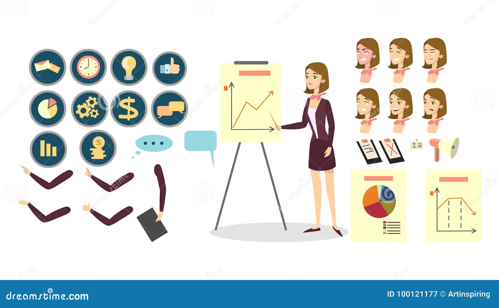 Female office manager. stock vector. Illustration of executive - 100121177