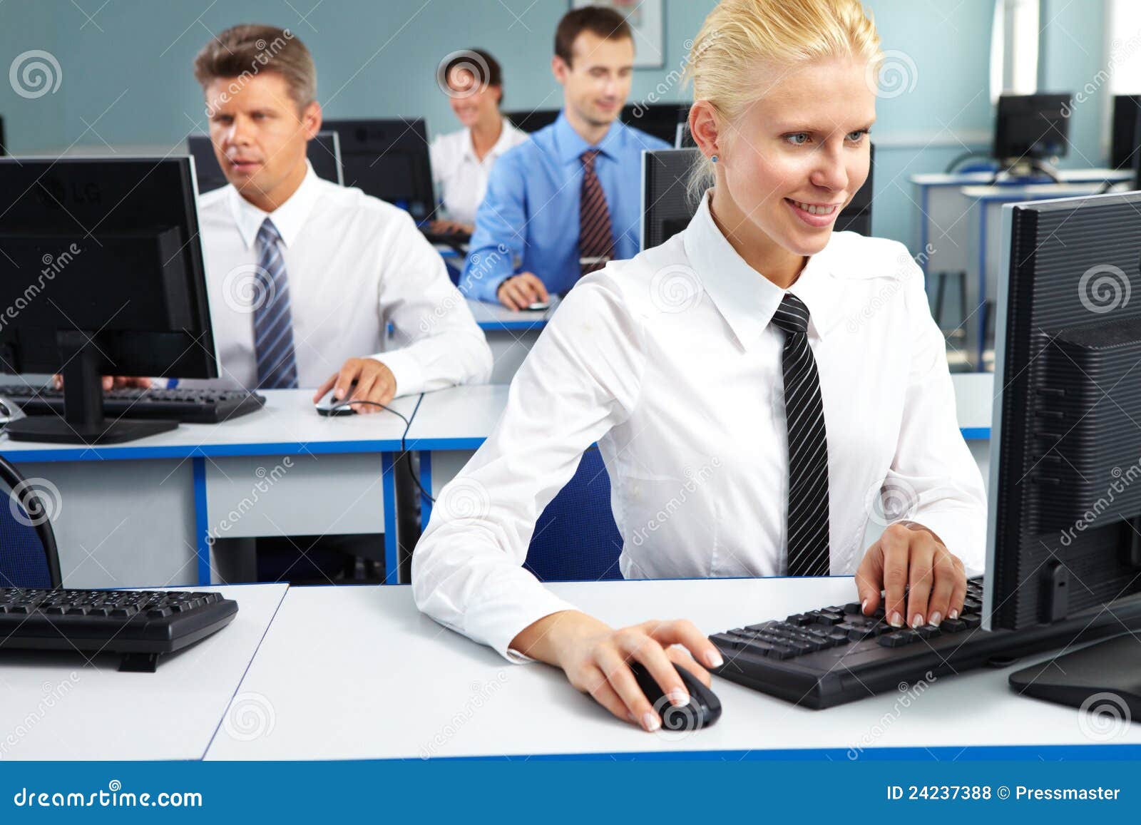 Female office worker stock photo. Image of indoor, computing - 24237388