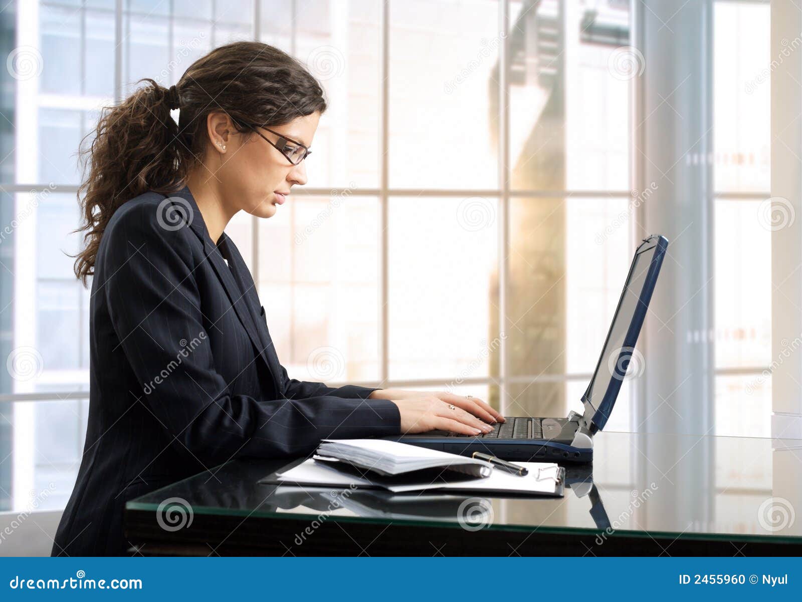Female Office worker stock photo. Image of business, computer - 2455960