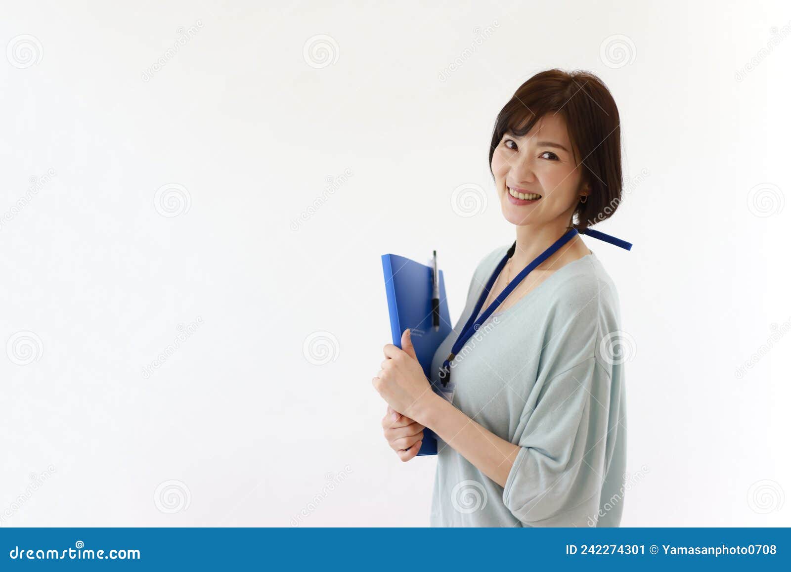 Female Office Worker with a File Stock Image - Image of material, woman ...