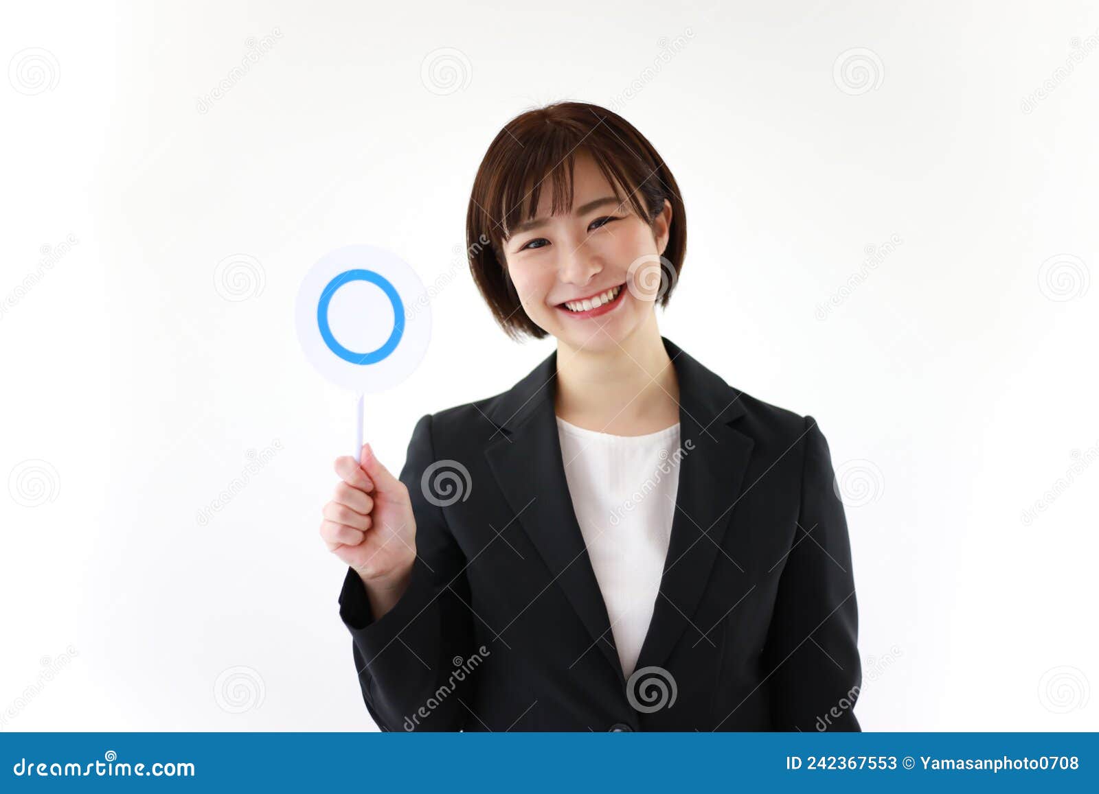 Female Office Worker with a Round Bill Stock Image - Image of ...