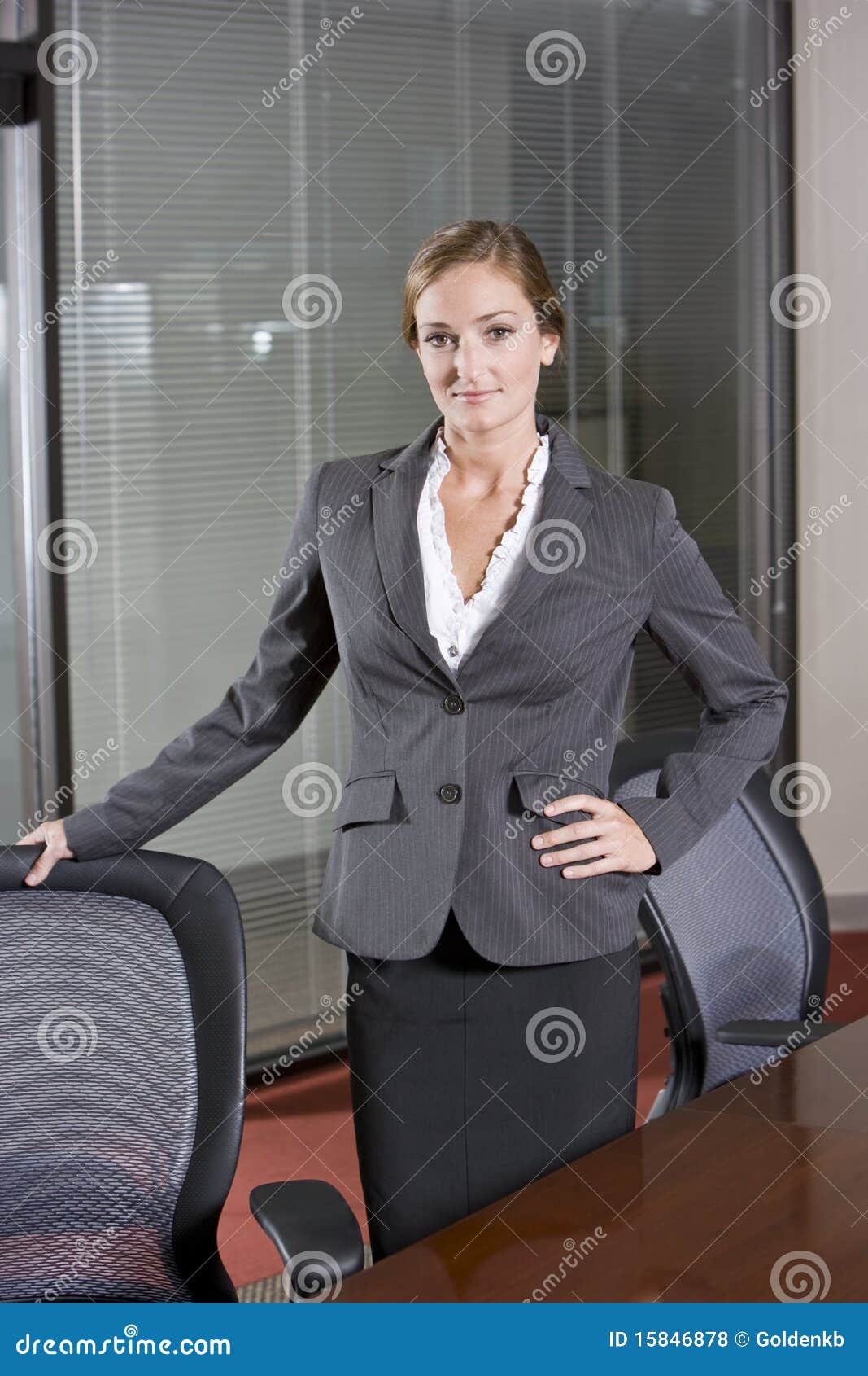 Female Office Worker Standing in Boardroom Stock Photo - Image of ...