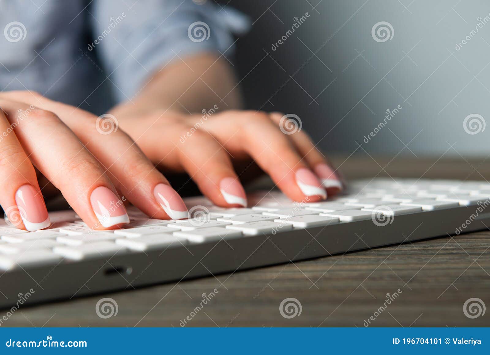 Female Office Worker Typing on Keyboard Stock Image - Image of personal ...