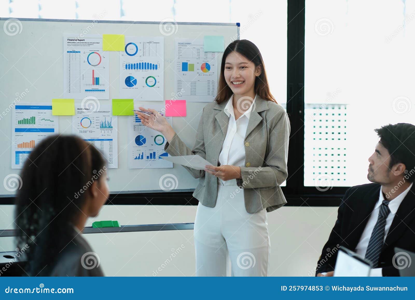 Female Operations Manager Holds Meeting Presentation for a Team of ... Female Operations Manager Holds Meeting Presentation for a Team of ...