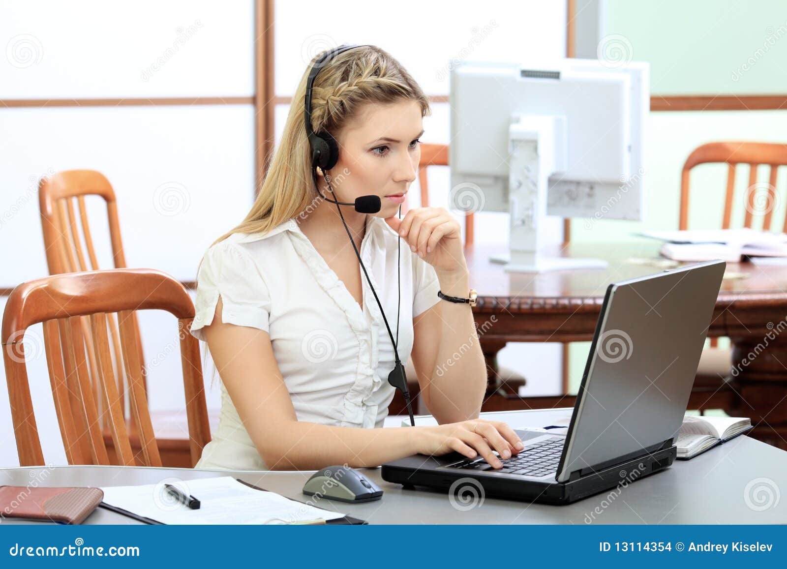 Female operator stock photo. Image of line, communication - 13114354