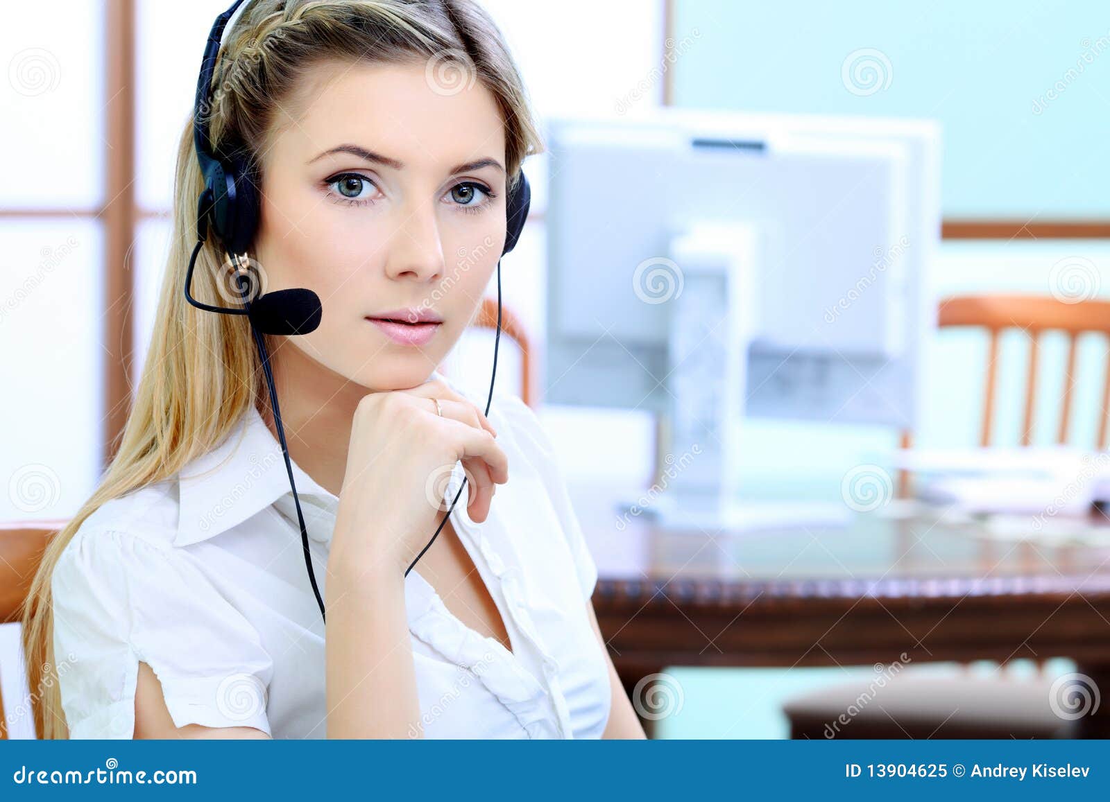 Female operator stock image. Image of attractive, manager - 13904625