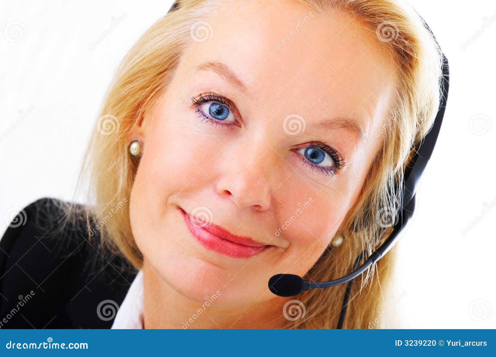 Female Operator with Headset Stock Photo - Image of helpdesk, kind: 3239220