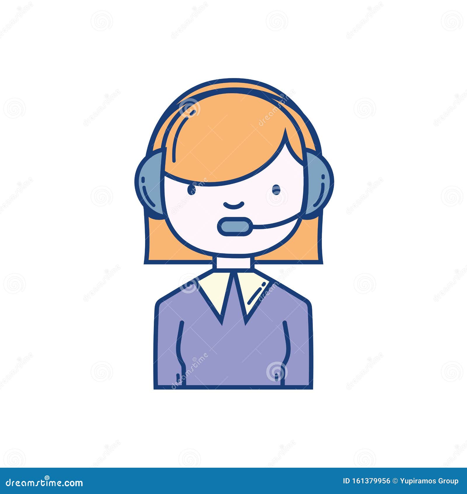 Female Operator with Headset Aviation Airport Stock Vector ...