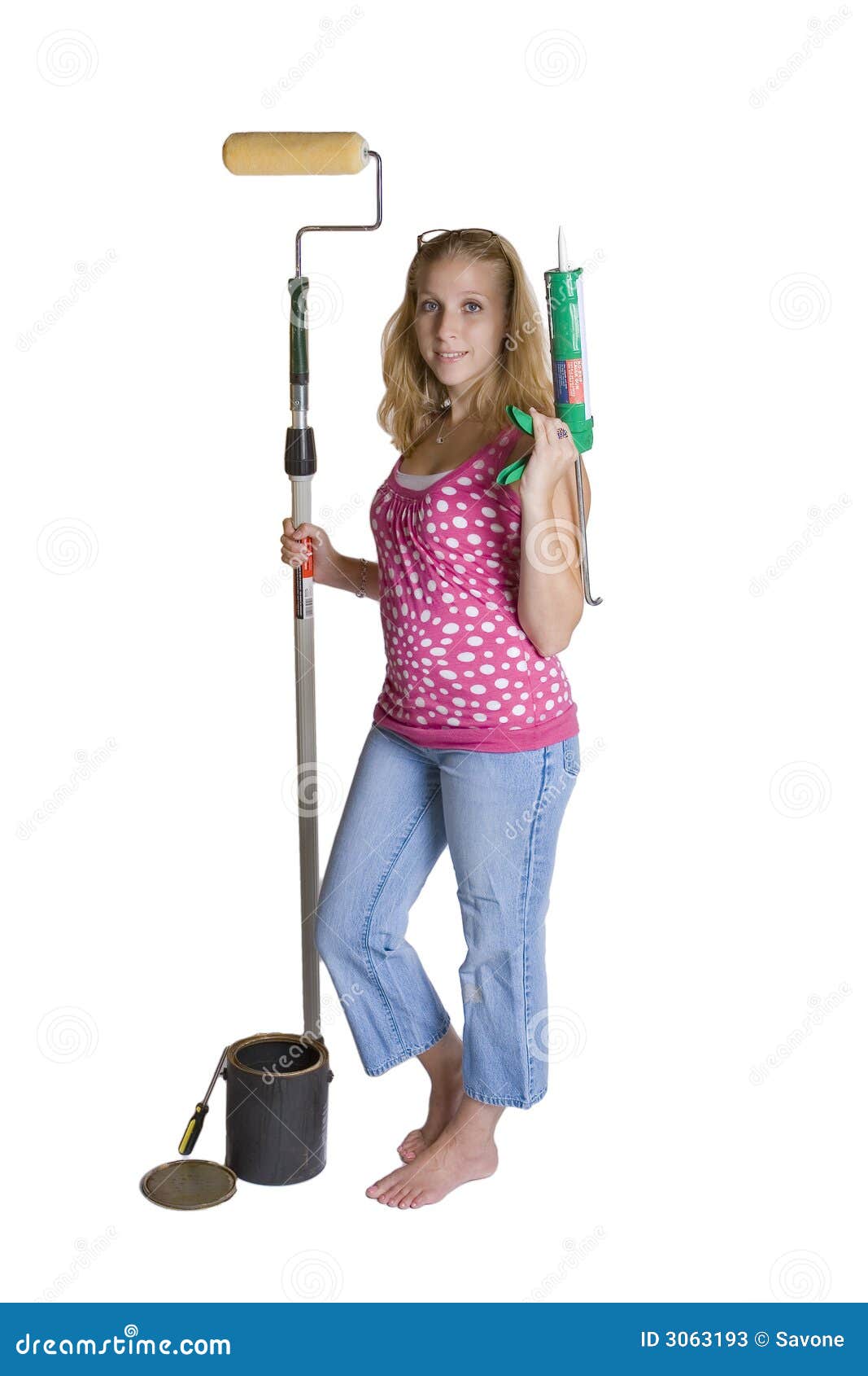 The Female Painter stock image. Image of concentrating - 3063193