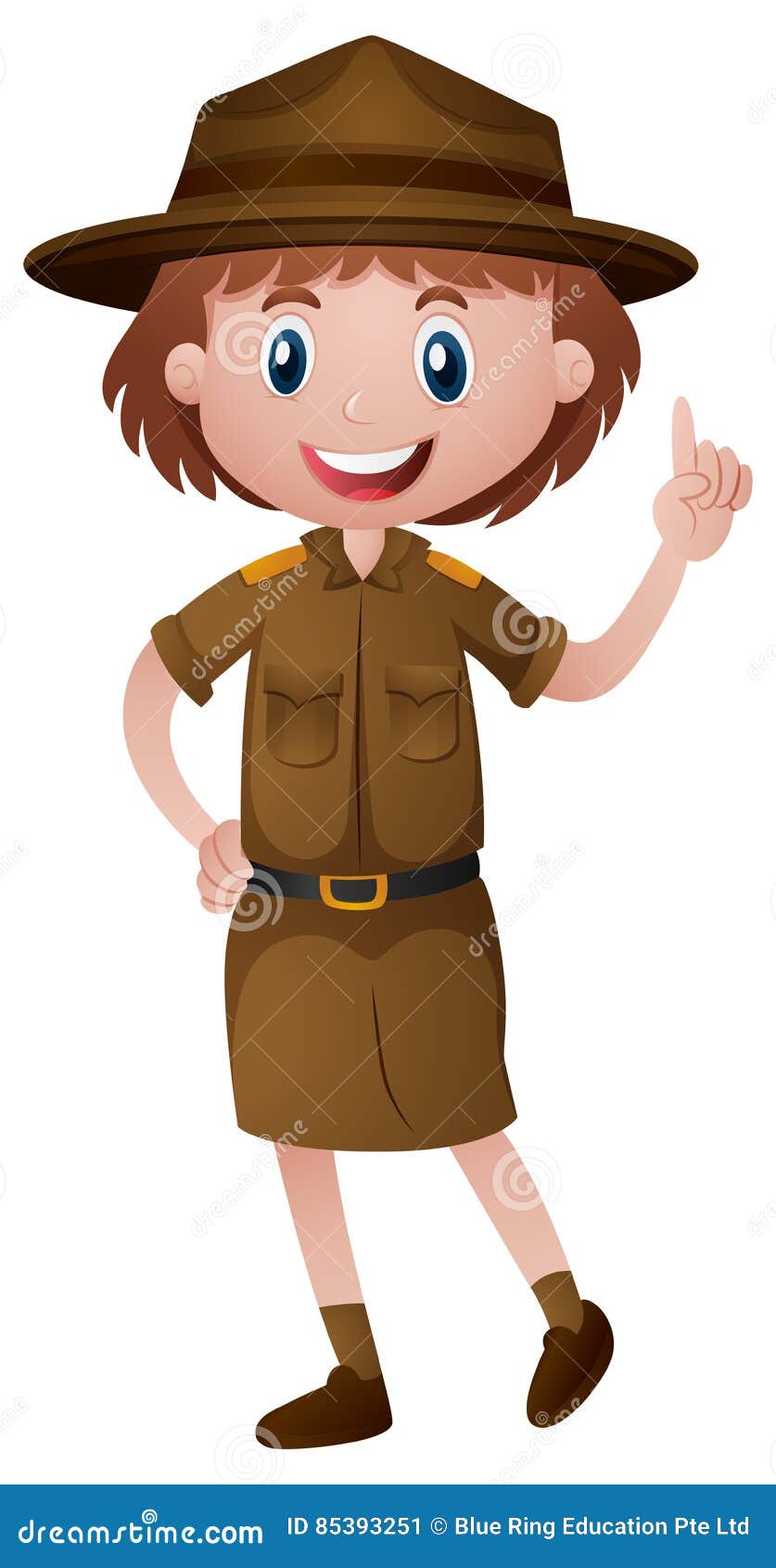 Female Park Ranger In Brown Uniform Cartoon Vector | CartoonDealer.com ...