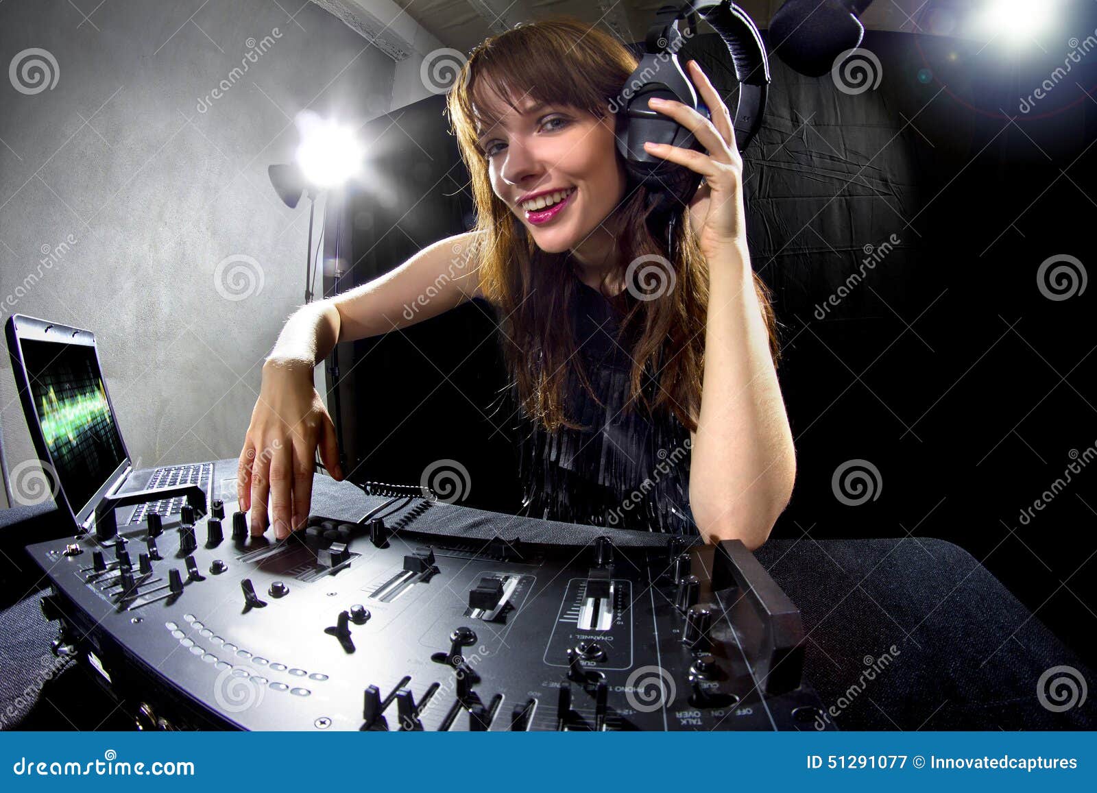 Female Party DJ stock image. Image of caucasian, hiphop - 51291077