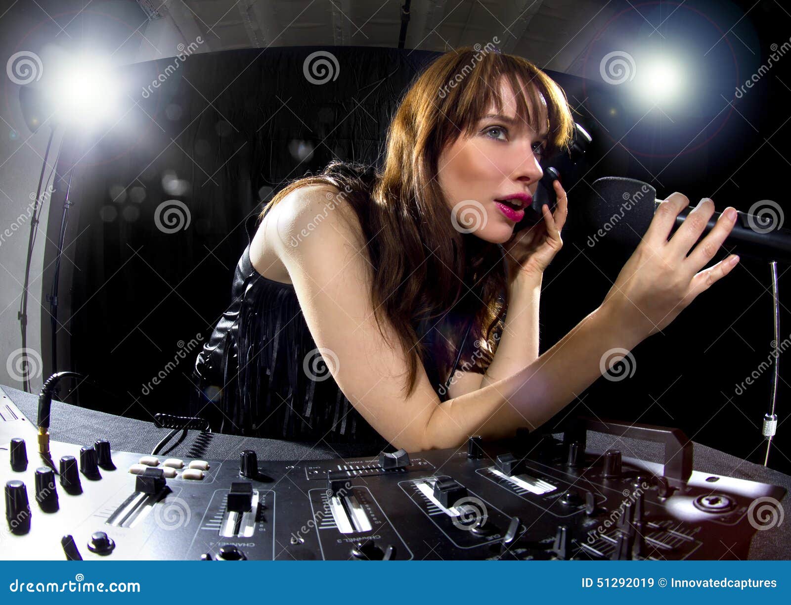 Female Party DJ stock image. Image of energetic, control - 51292019