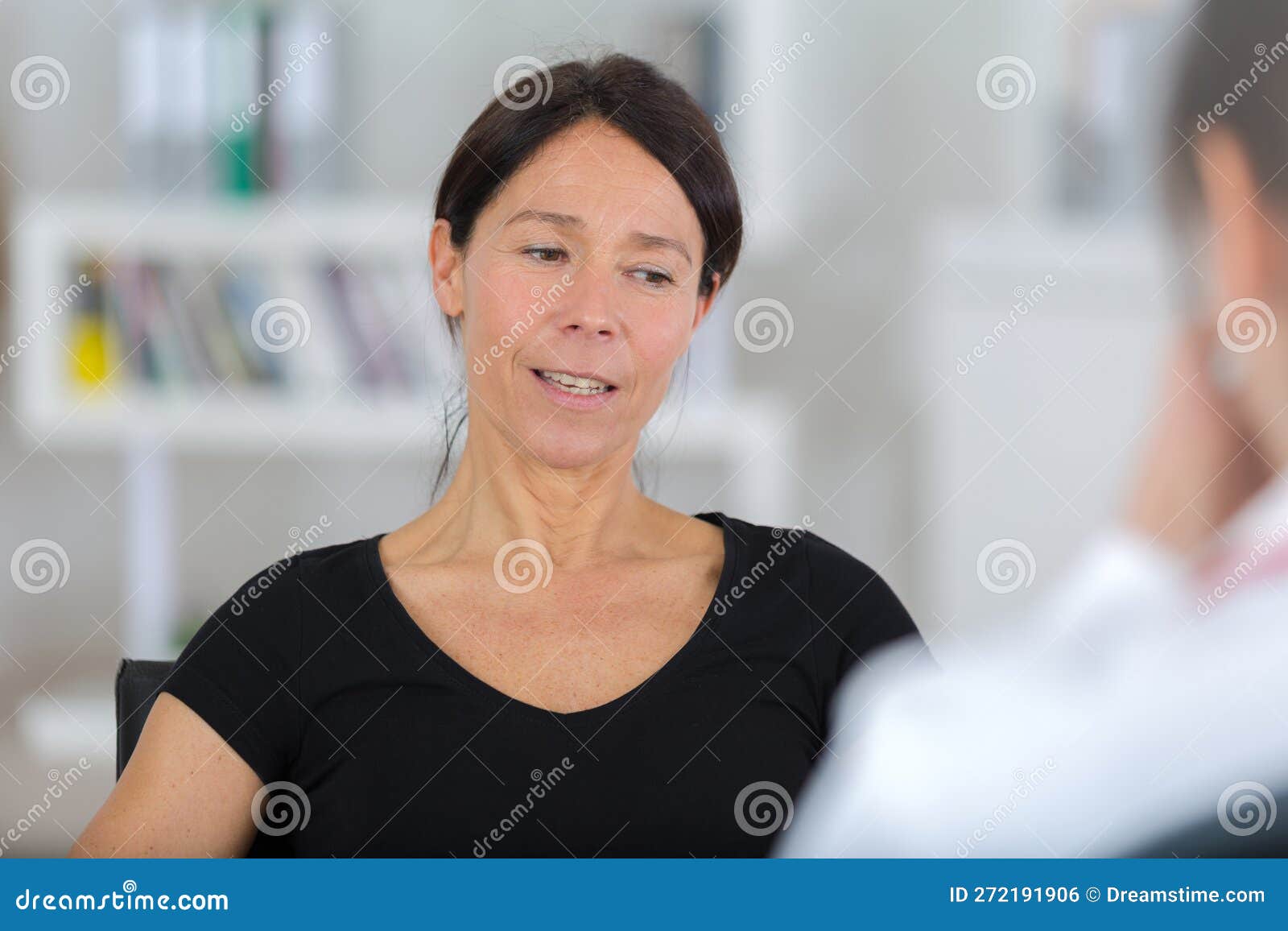 Female Patient Consulting Doctor for Backache Problems Stock Photo ...