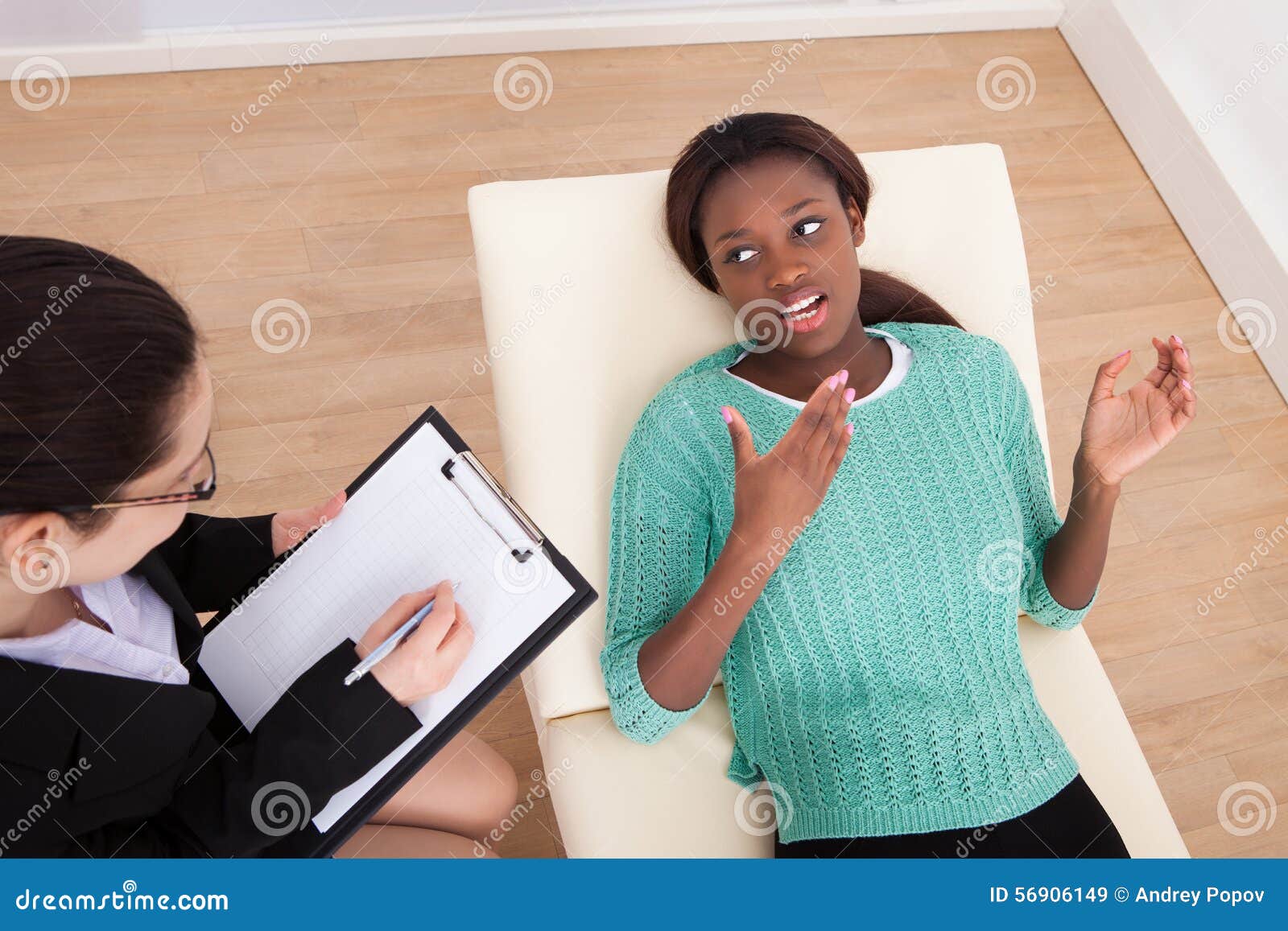 Female Patient Conversing with Psychologist Stock Image - Image of ...