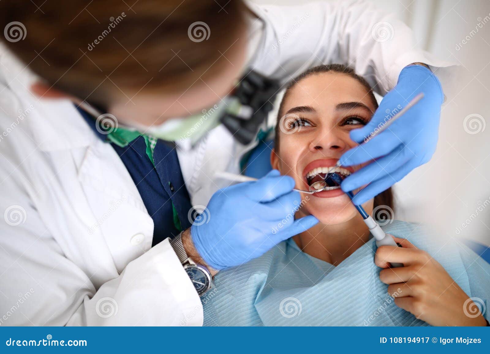 Female Patient on Dental Check Up Stock Image - Image of dental, clinic ...