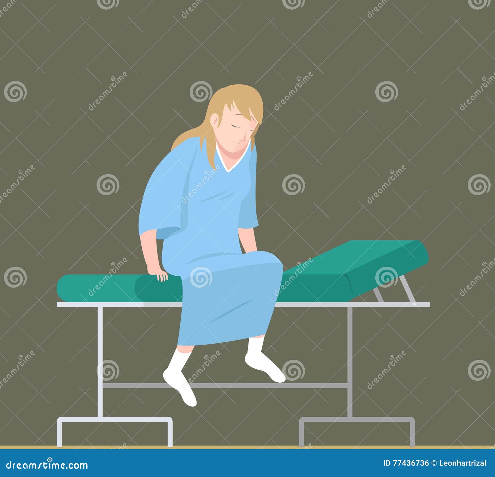 Female Patient on Examination Bed Stock Vector - Illustration of sick ...