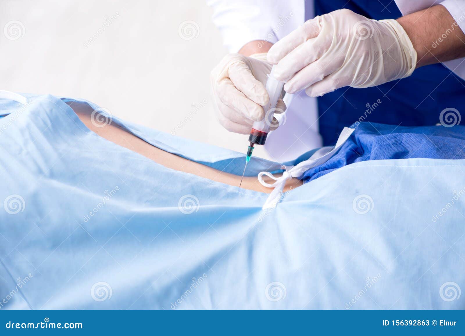 Female Patient Getting an Injection in the Clinic Stock Image - Image ...
