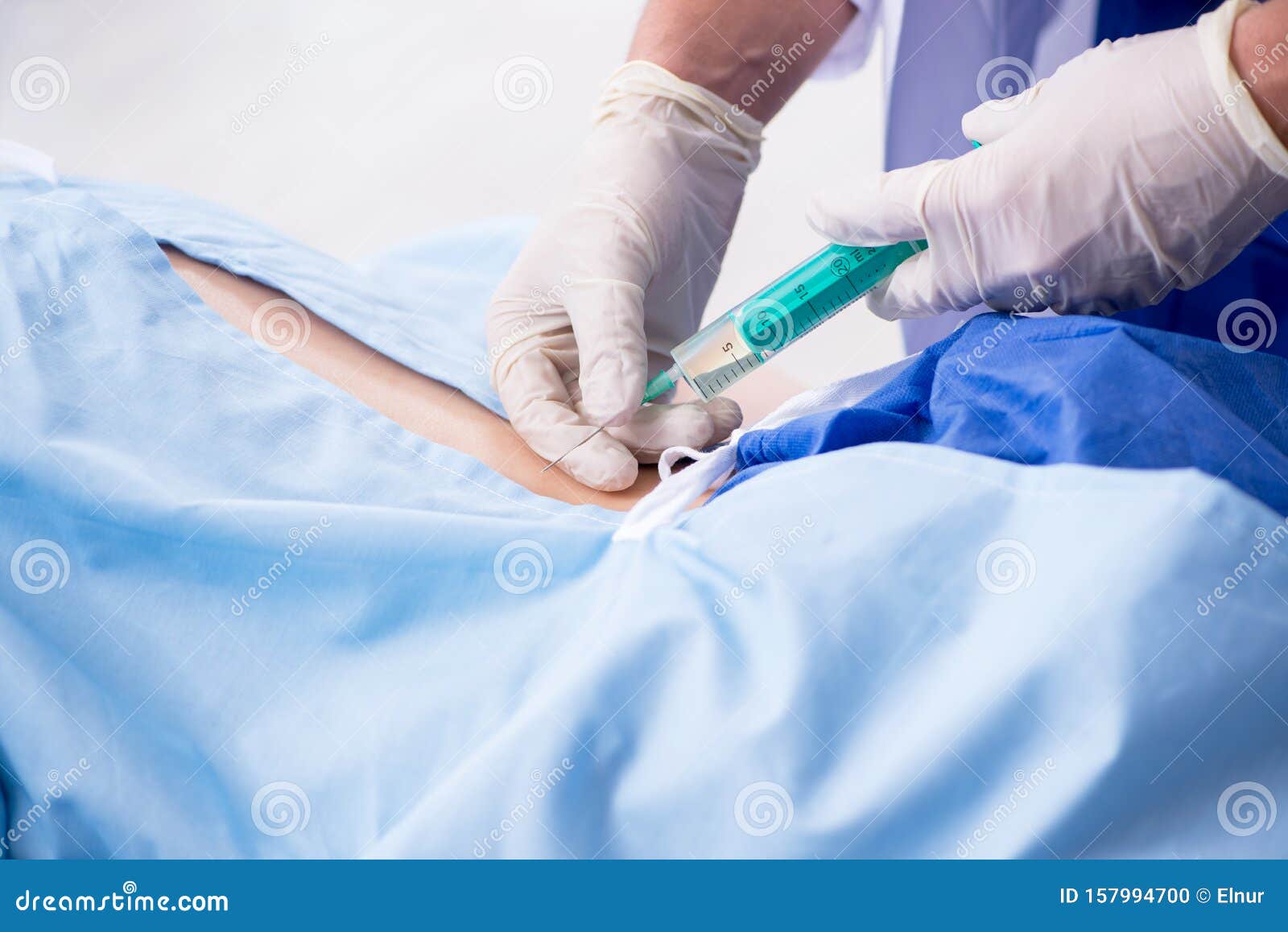 Female Patient Getting an Injection in the Clinic Stock Photo - Image ...