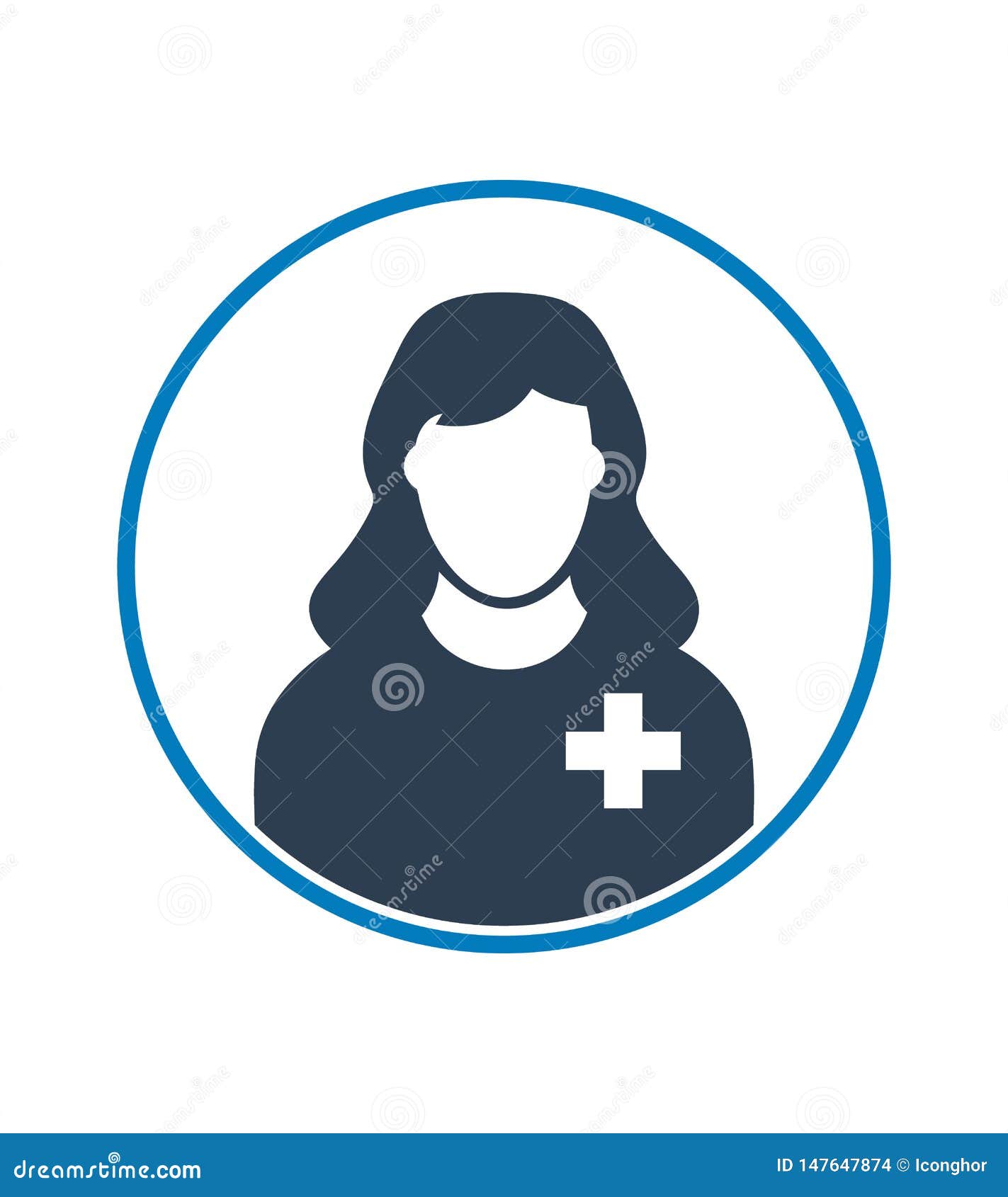 Female Patient Profile Icon with Circle Shape. Stock Vector ...