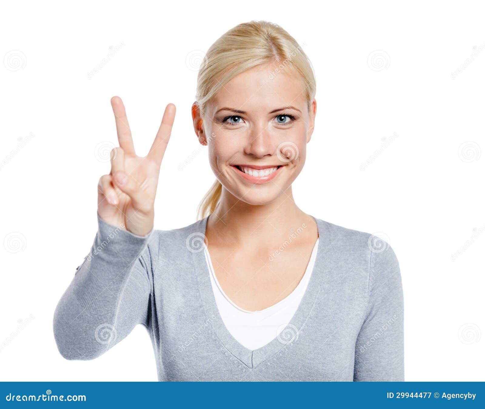 Female peace gesturing stock image. Image of achievement - 29944477